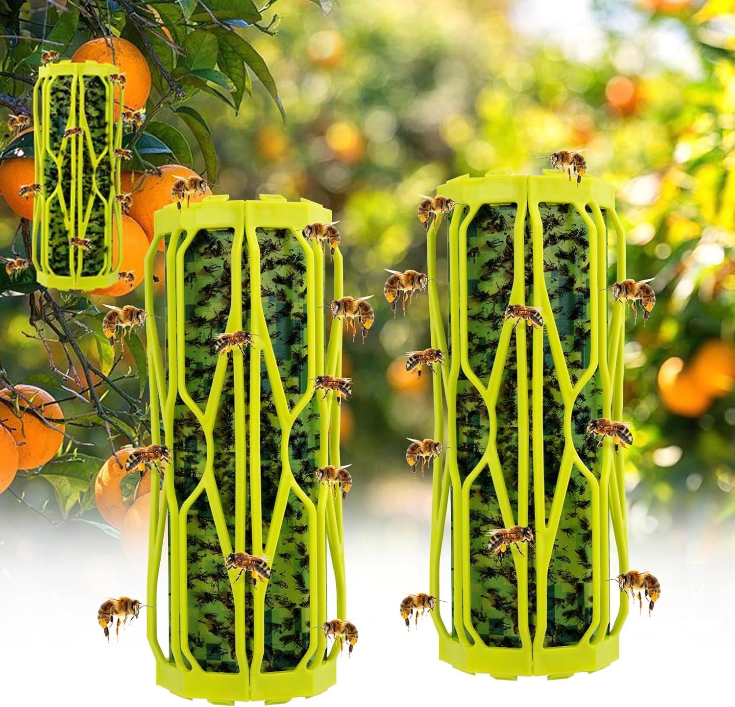 2 Pack Wasp Traps Outdoor, Carpenter Bee Traps for Outside, Fly Traps ...