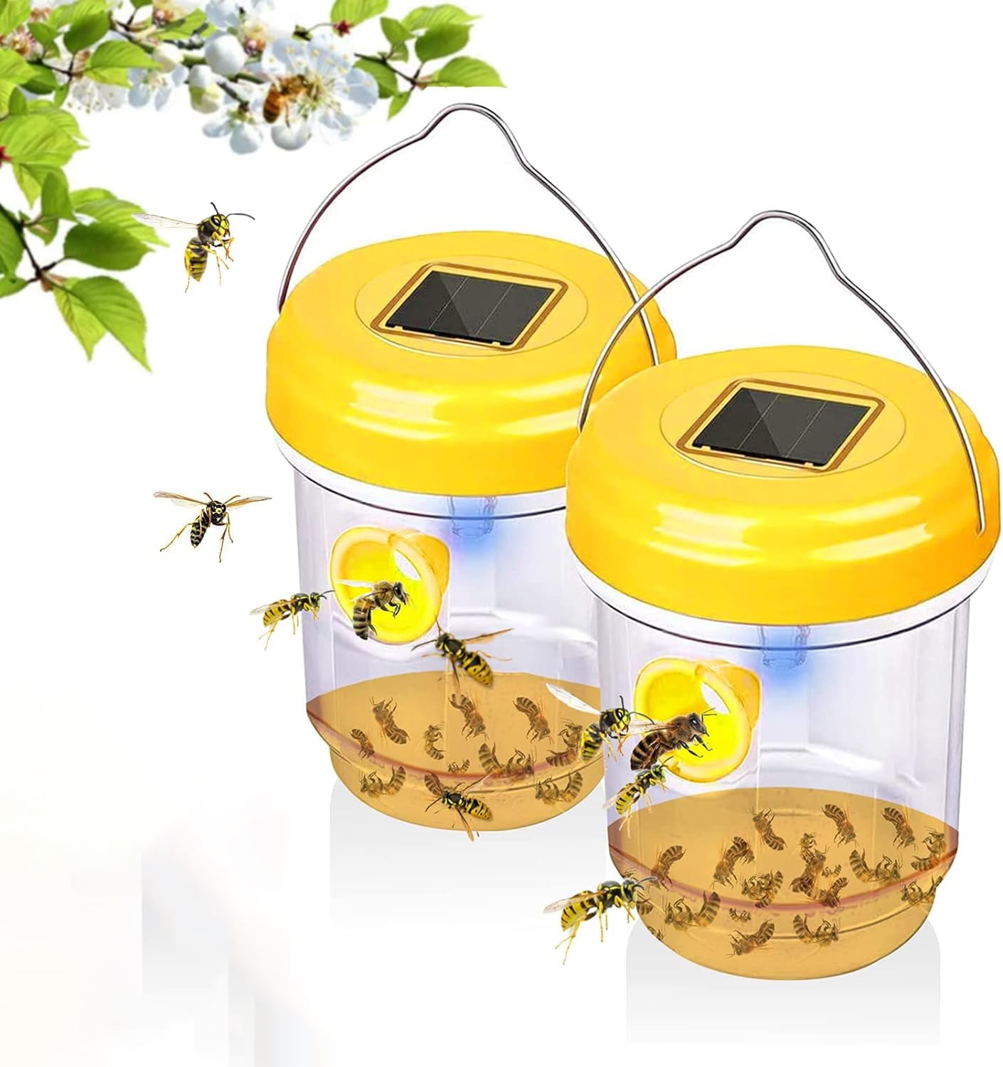 TTRX 2 Pack Wasp Traps Outdoor Hanging, Yellow Jacket Trap, Reusable ...
