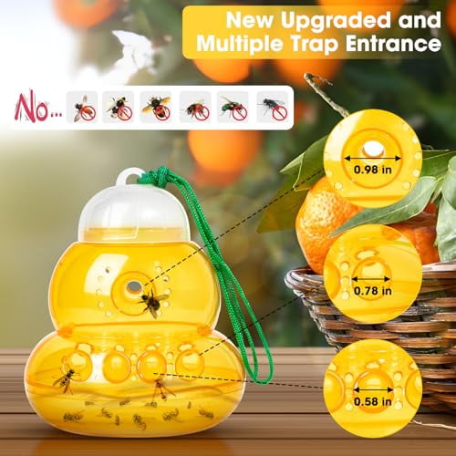 2 Pack Wasp Traps Outdoor Hanging Yellow Jacket Trap Carpenter Bee ...