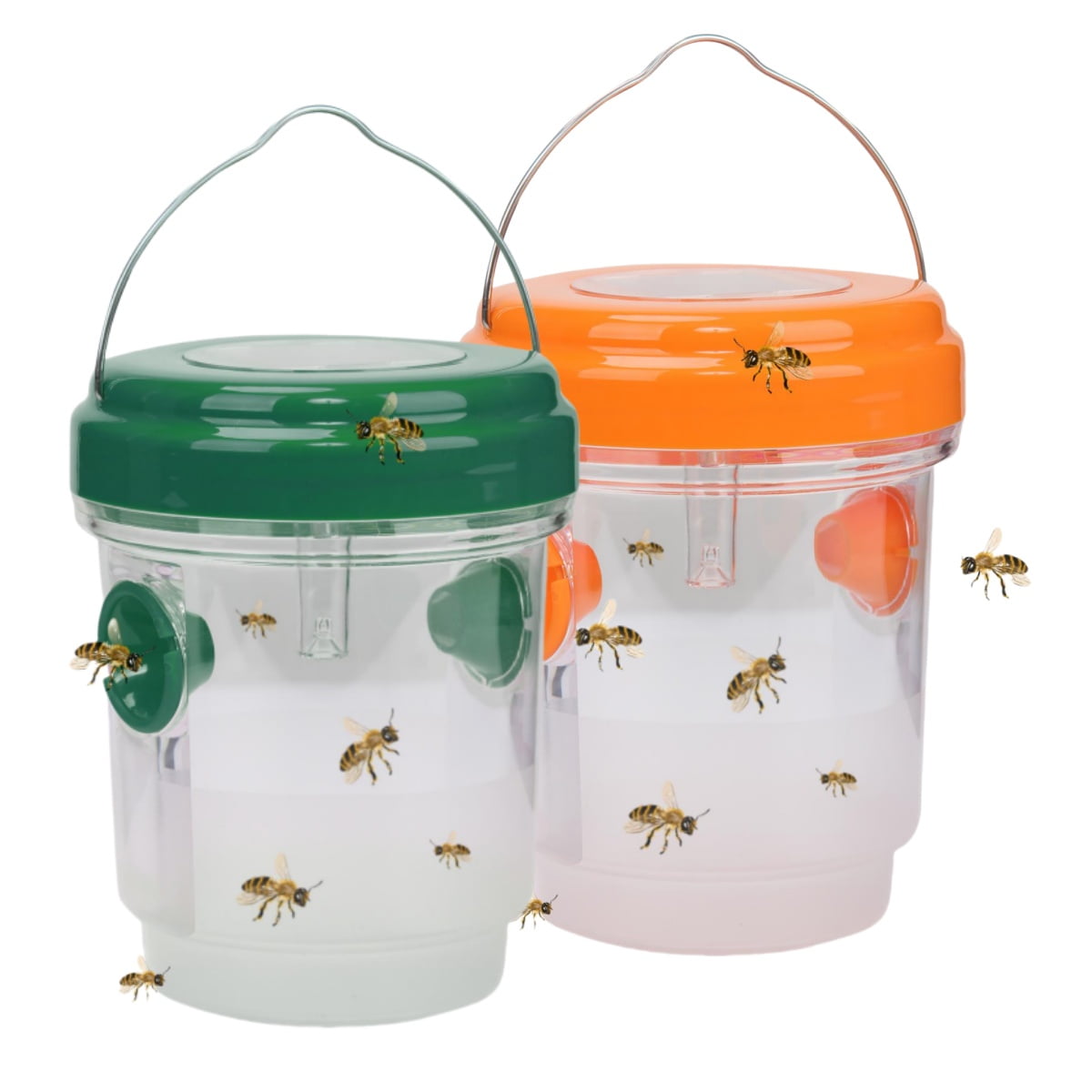 2 Pack Wasp Traps Solar Powered Bee Trap with UV LED Light, Outdoor ...