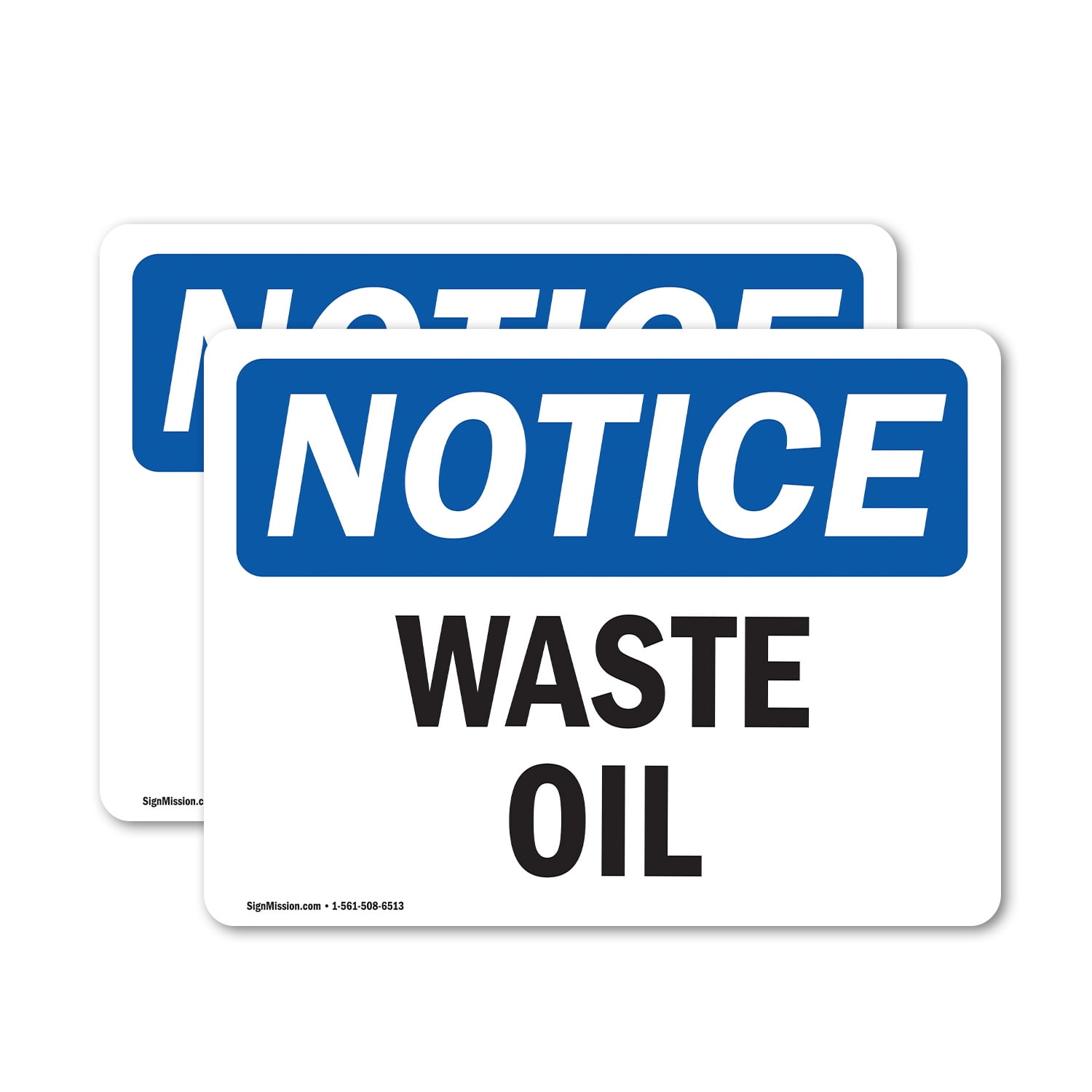 (2 Pack) Waste Oil OSHA Notice Sign 14 Inch X 10 Inch Vinyl Label Decal ...