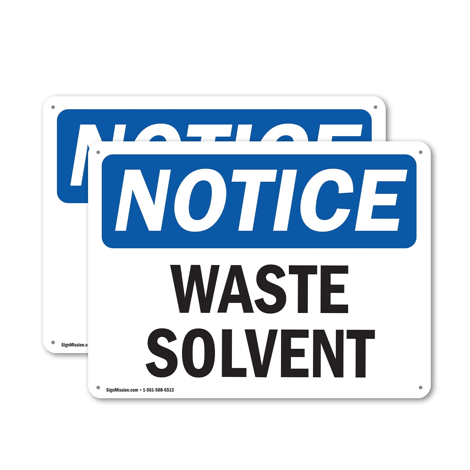 (2 Pack) Waste Solvent OSHA Notice Sign 24 Inch X 18 Inch Indoor ...