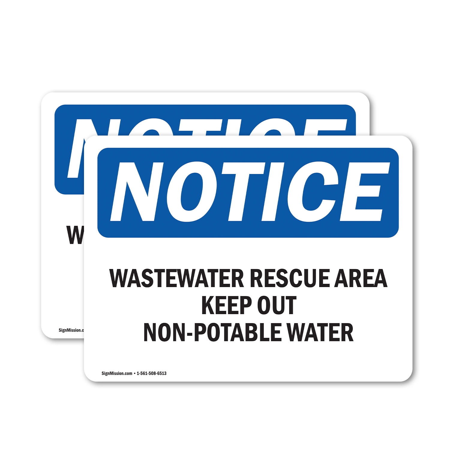 (2 Pack) Wastewater Reuse Area Keep Out Non-Potable Water OSHA Notice ...