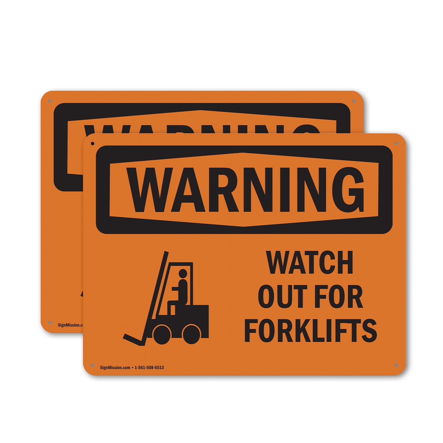 (2 Pack) Watch Out For Forklifts OSHA Warning Sign 18 Inch X 12 Inch ...