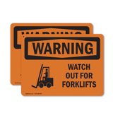 (2 Pack) Watch Out For Forklifts OSHA Warning Sign 18 Inch X 12 Inch ...
