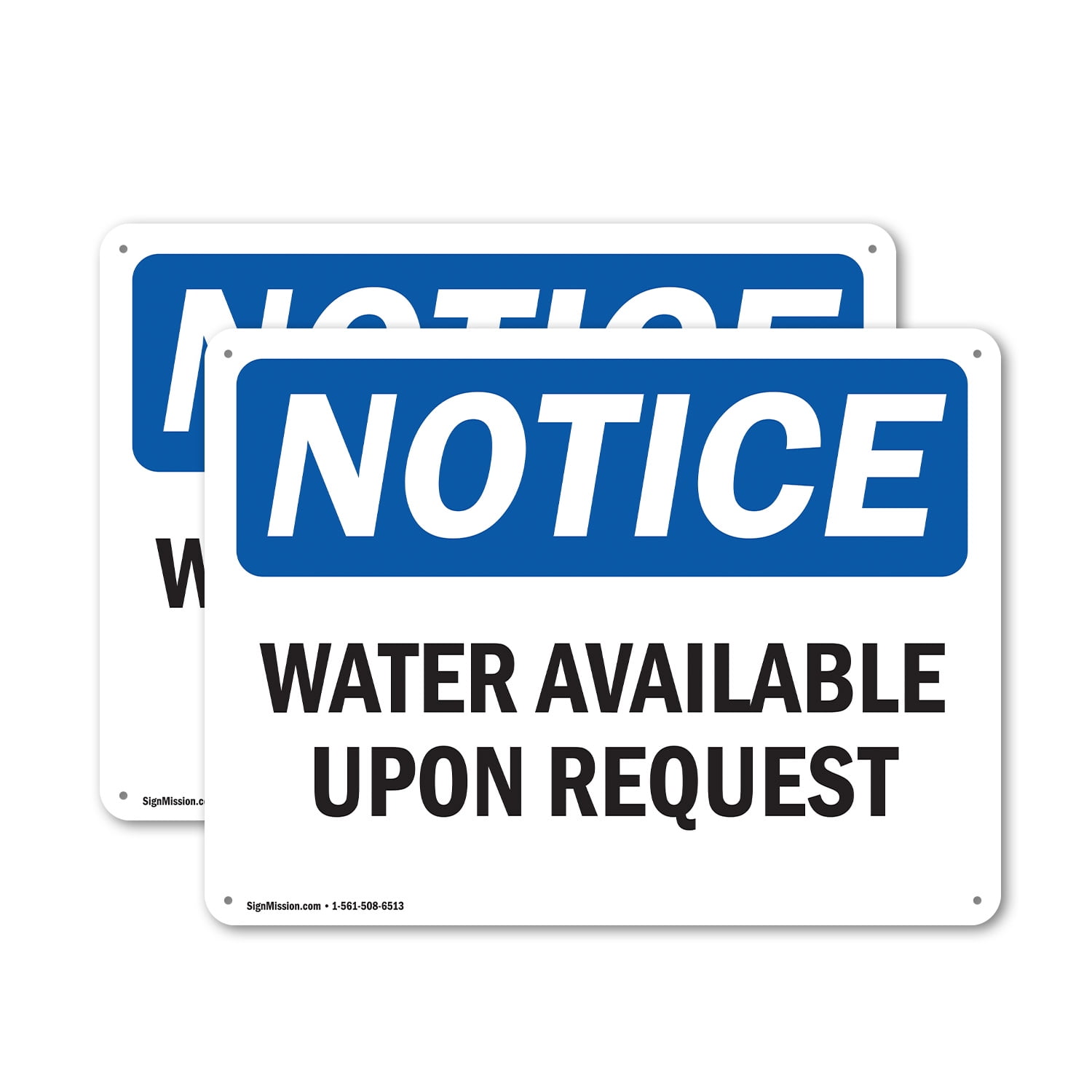 (2 Pack) Water Available Upon Request OSHA Notice Sign 10 Inch X 7 Inch ...