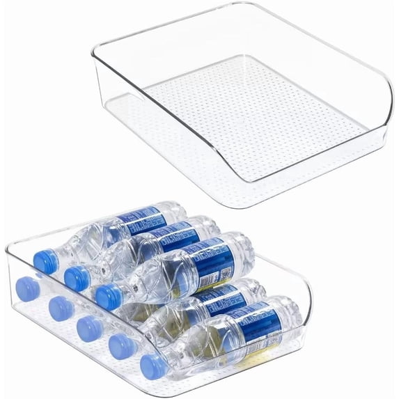2 Pack Water Bottle Organizer Refrigerator Bins and Clear Storage for ...