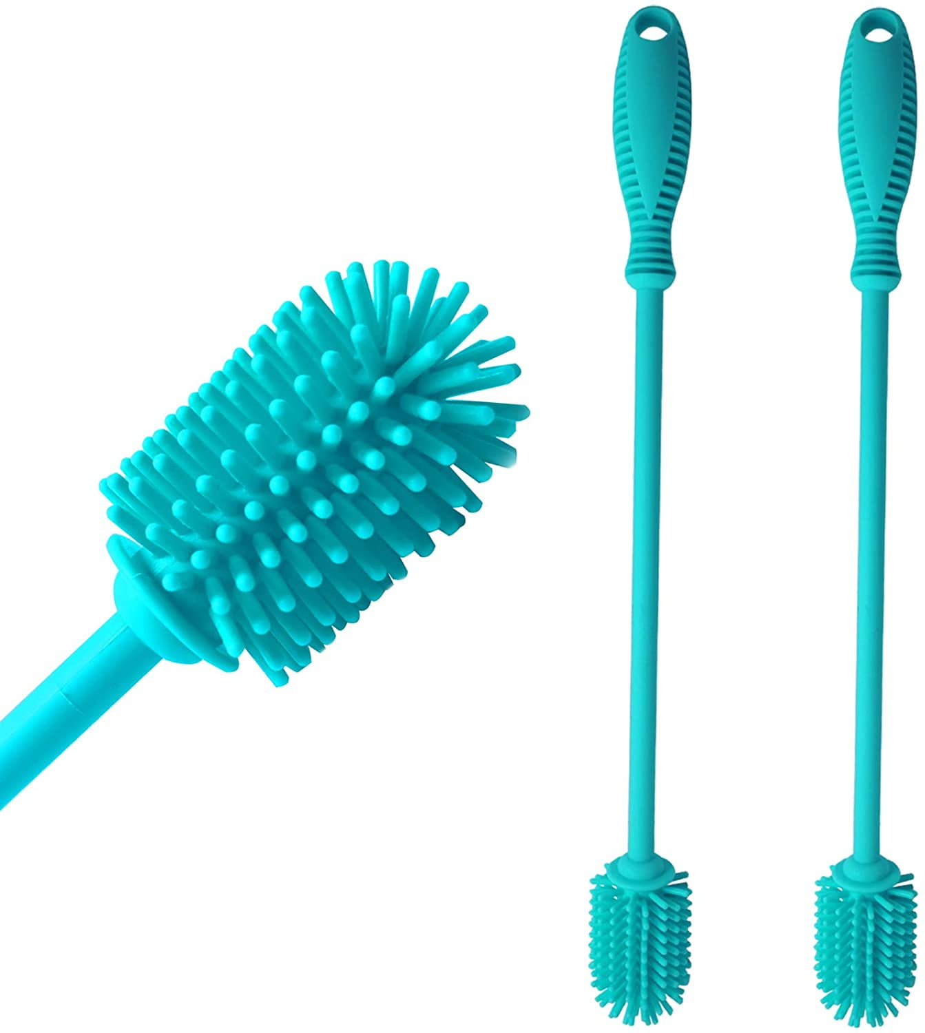 2 Pack Water Bottle Scrubber Brush Silicone Cleaning Brush for Cup ...