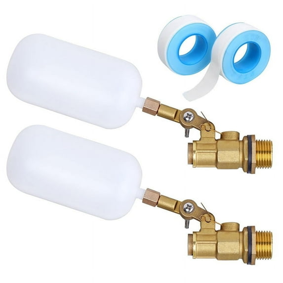 2 Pack Water Float Valve 1/2 Inch, Brass Ball with Adjustable Arm ...