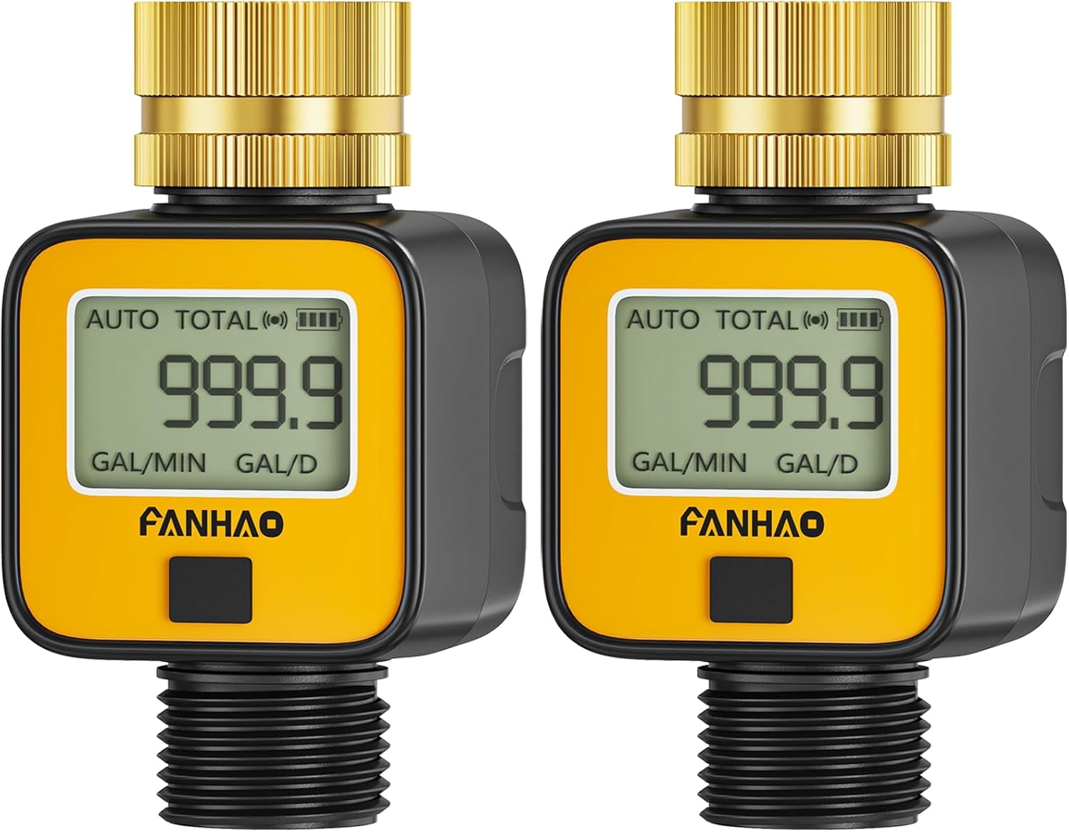 2 Pack Water Flow Meter with Brass Inlet Metal Thread, Measure Gallon ...