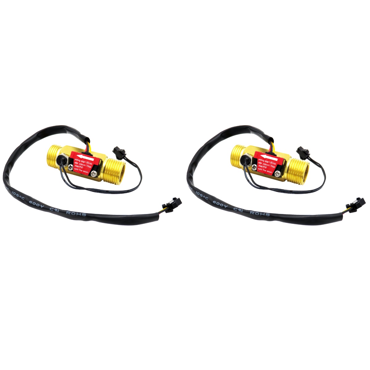 2 Pack Water Flow Sensor Espresso Maker Electric Hall Effect Water ...