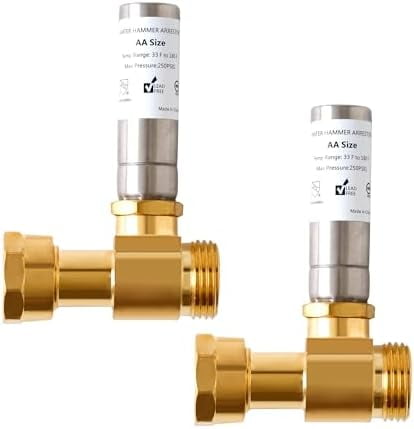 (2-Pack) Water Hammer Arrestor Washing Machine, 3/4 Inch Swivel FHT x 3 ...