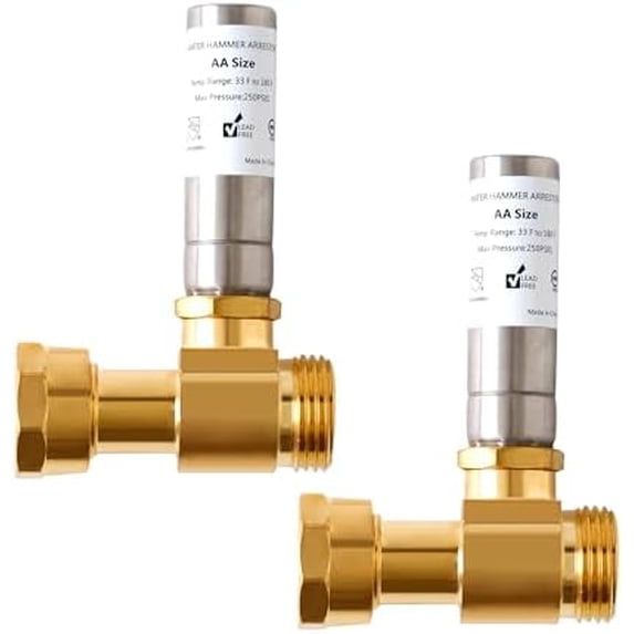 (2-Pack) Water Hammer Arrestor Washing Machine, 3/4 Inch Swivel FHT x 3 ...