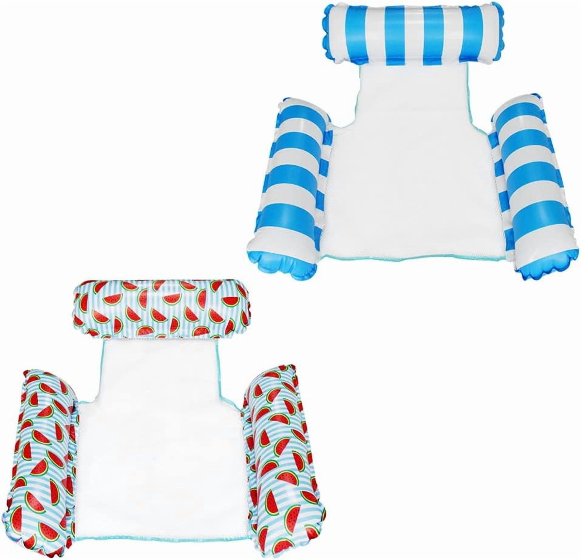2-Pack Water Lounger Pool Chair Lounge, Inflatable Pool Float, Multi ...