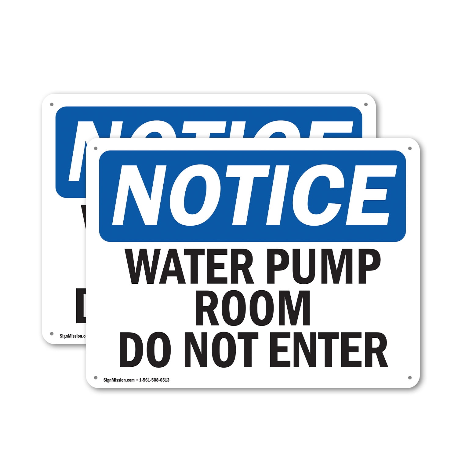 (2 Pack) Water Pump Room Do Not Enter OSHA Notice Sign 14 Inch X 10 ...