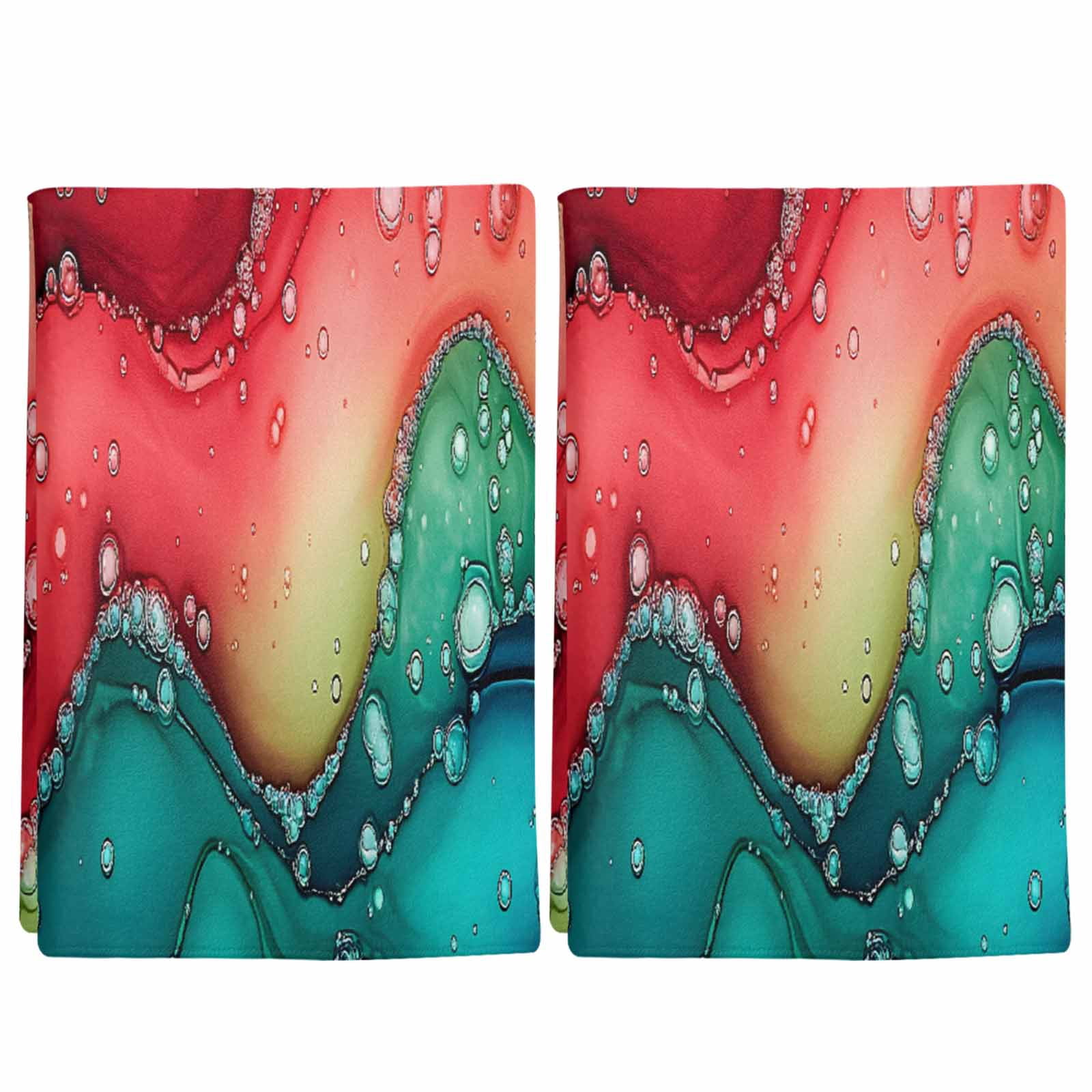 2 Pack Watercolors Red Blue Green Kitchen Towels Modern Art Decorative ...