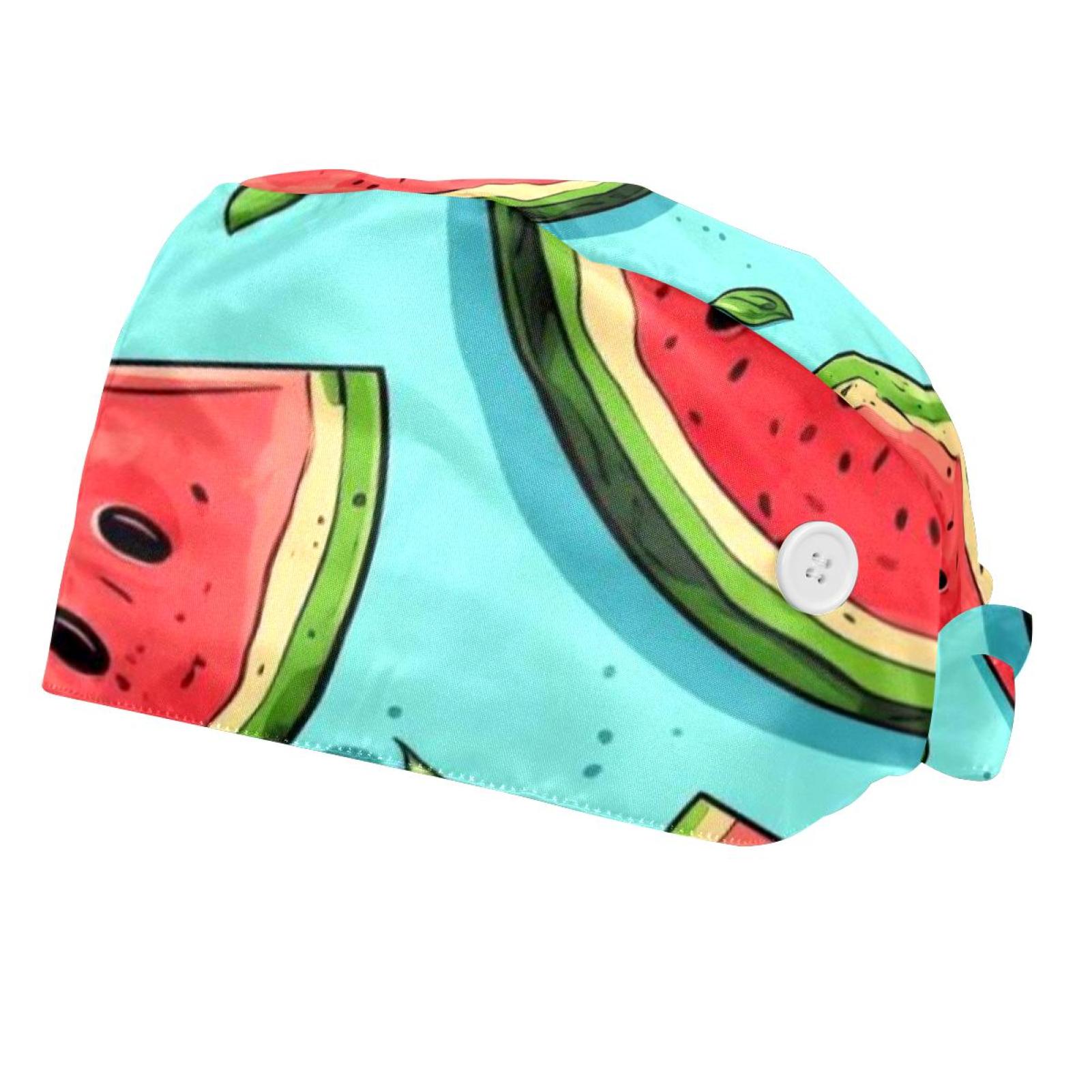 2 Pack Watermelon Adjustable Bouffant Caps Hats Working Cap for Men ...
