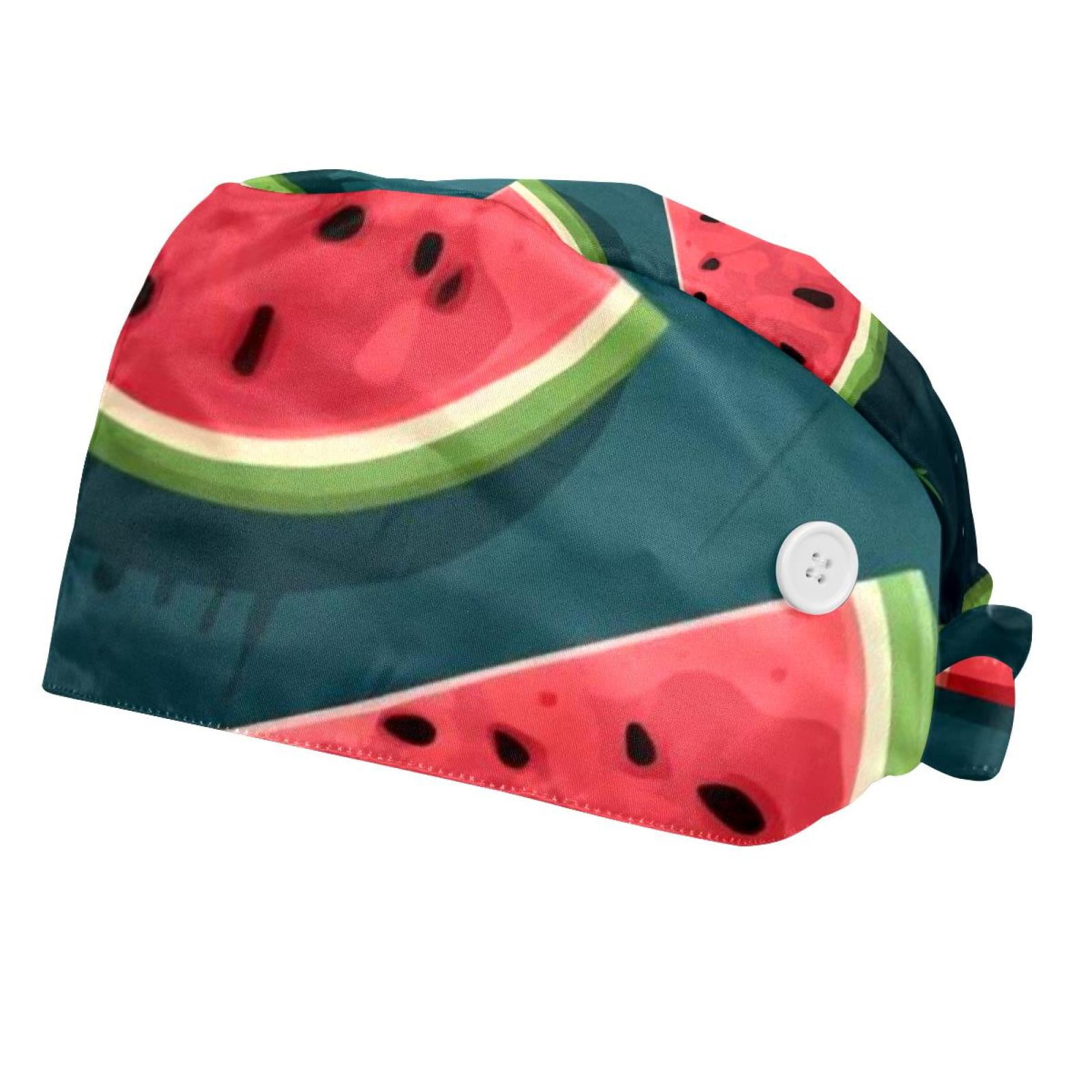 2 Pack Watermelon Adjustable Bouffant Caps Hats Working Cap - Walmart.com