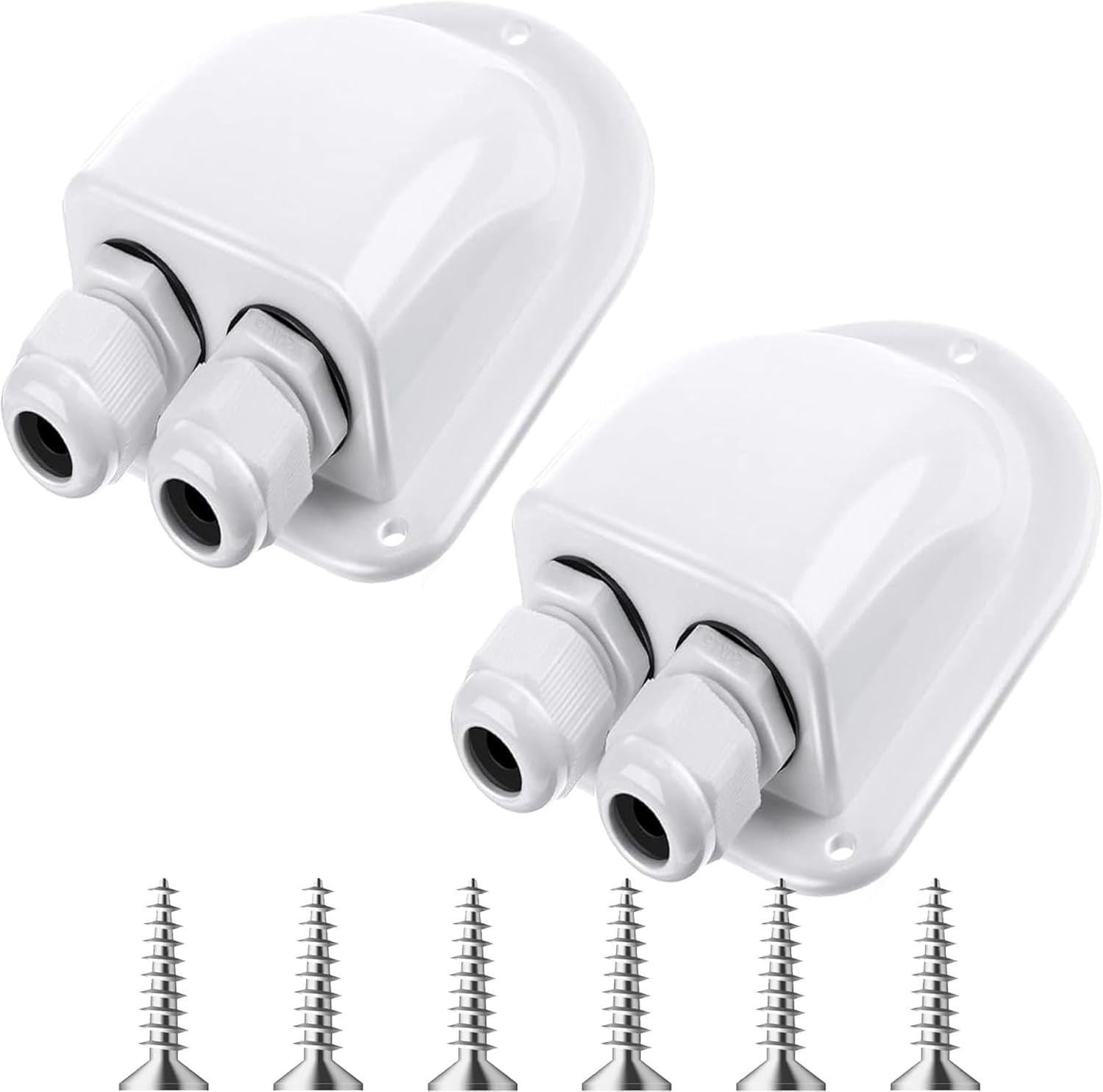 2 Pack Waterproof ABS Solar Cable Entry Gland, Weather Resistant Dual ...