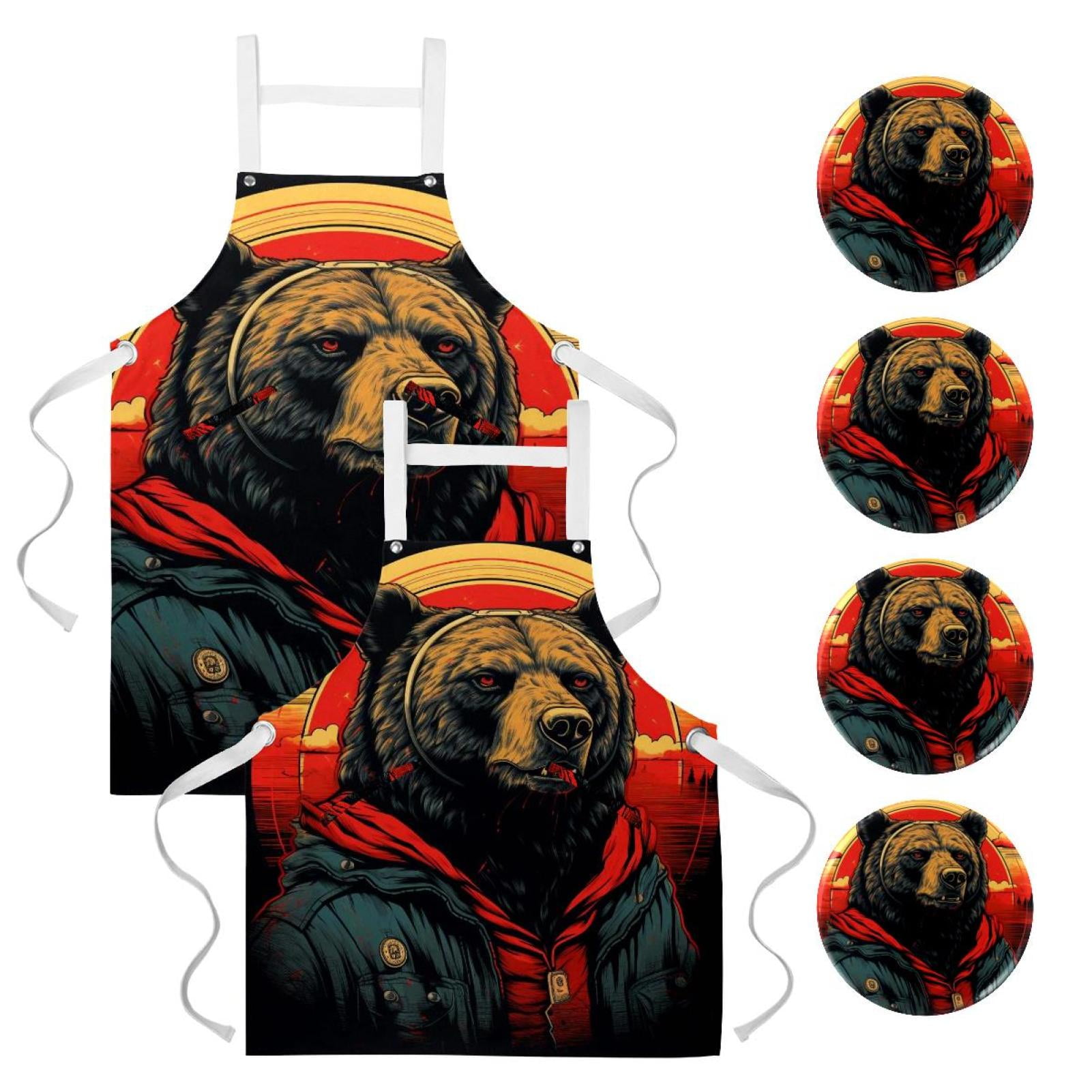 2 Pack Waterproof Apron Dress with Pockets and Badge Pin - Walmart.com
