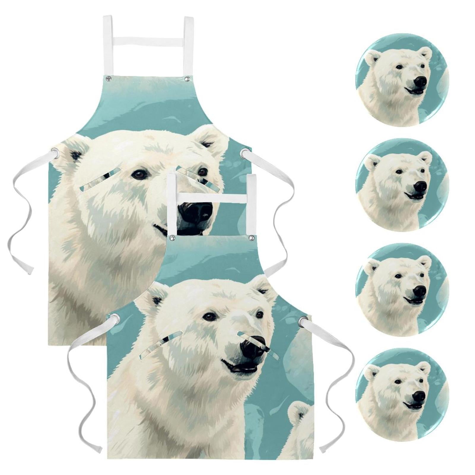 2 Pack Waterproof Apron Dress with Pockets and Badge Pin - Walmart.com