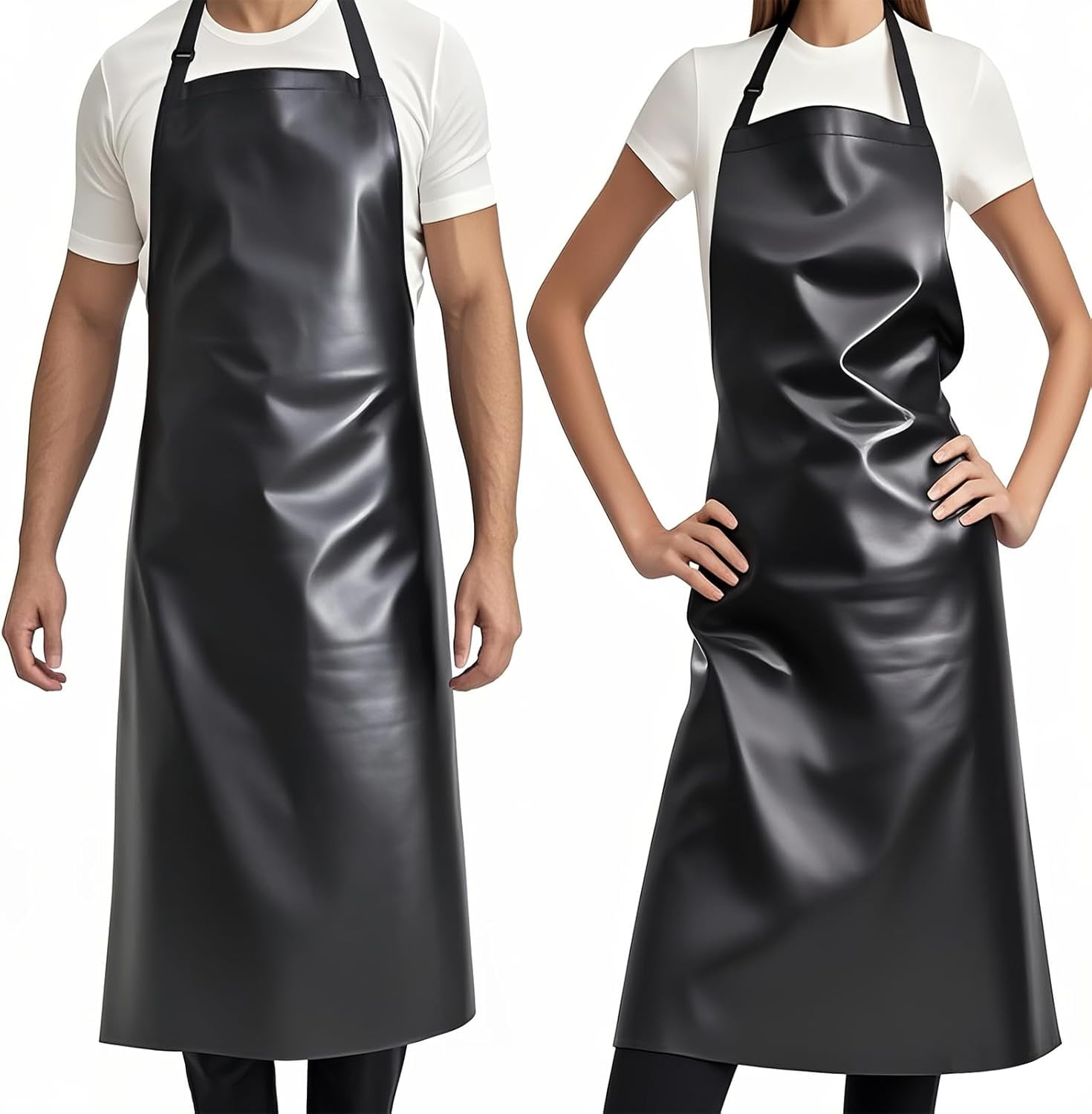 2 Pack Waterproof Apron Rubber Vinyl Heavy Duty Aprons for Adults ...