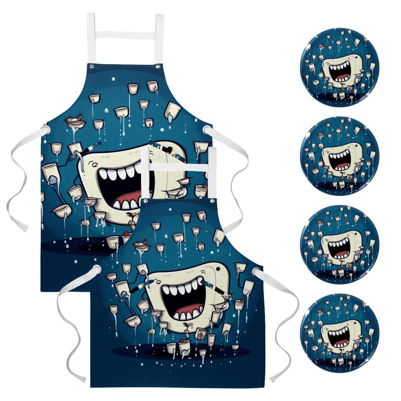 2 Pack Waterproof Apron Women with Pockets and Badge - Photo Buttons ...