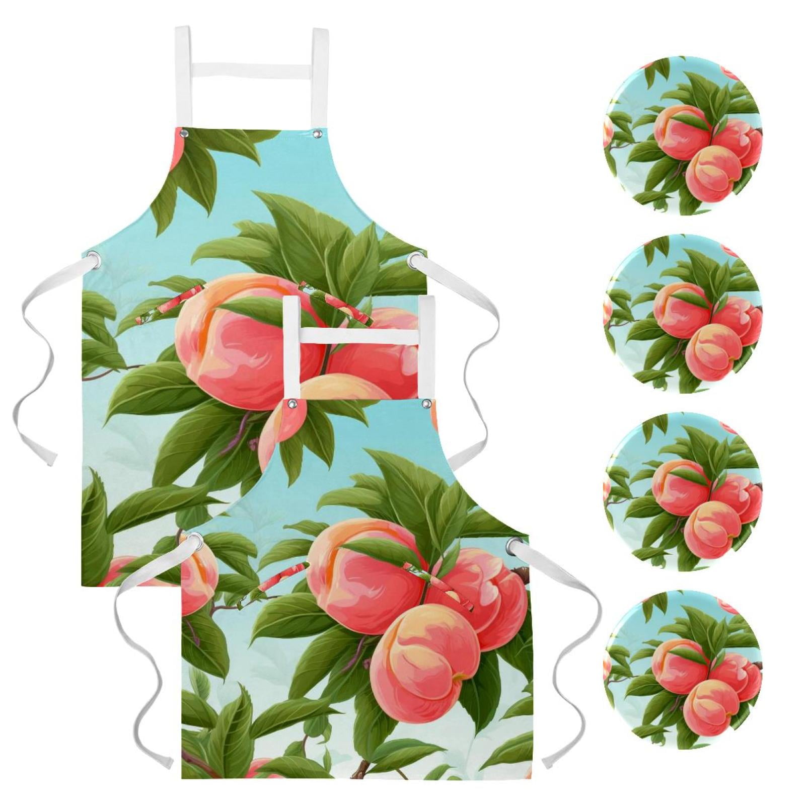 2 Pack Waterproof Apron with Pockets and Badge - Button Pins and Round ...