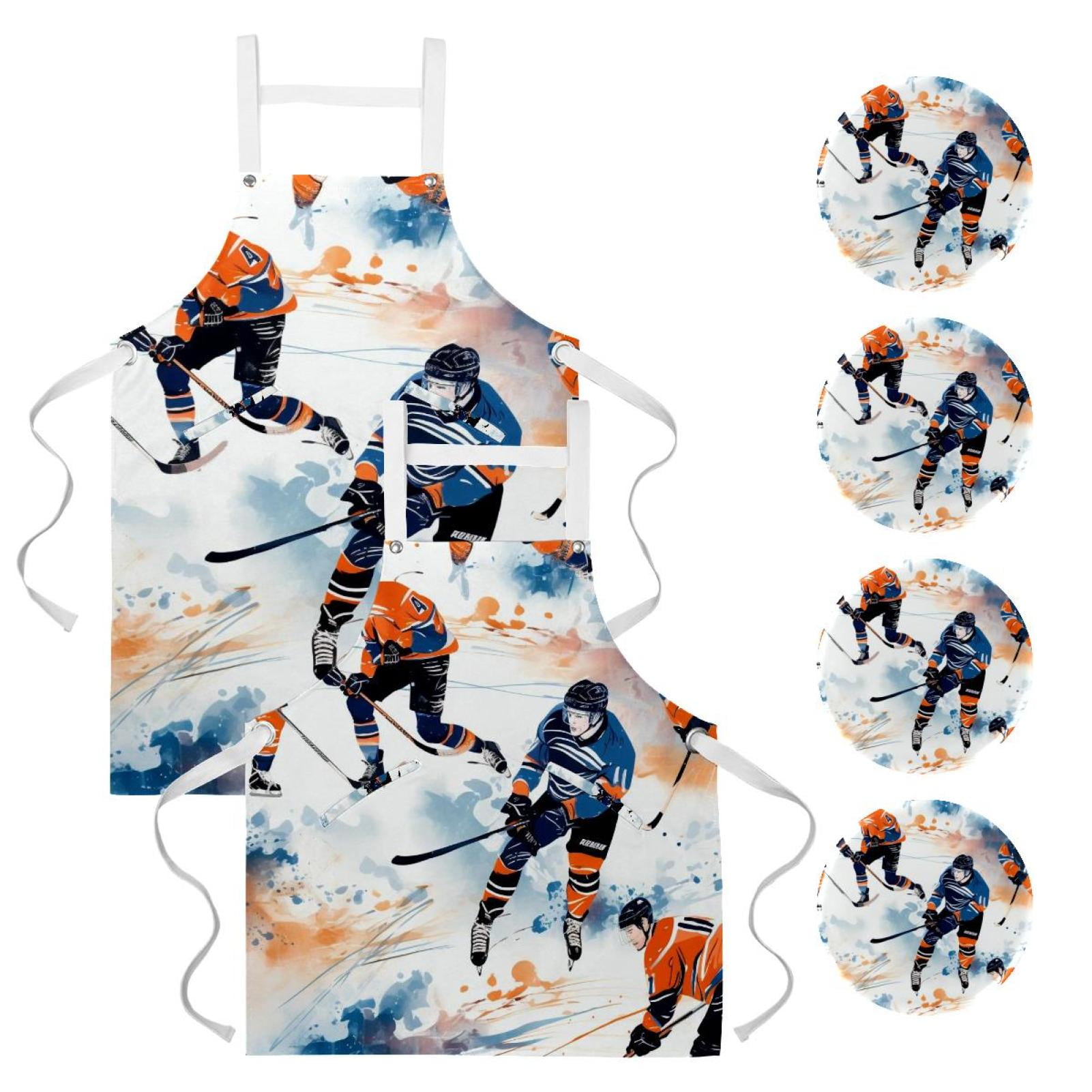 2 Pack Waterproof Apron with Pockets and Badge - Button Pins and Round ...