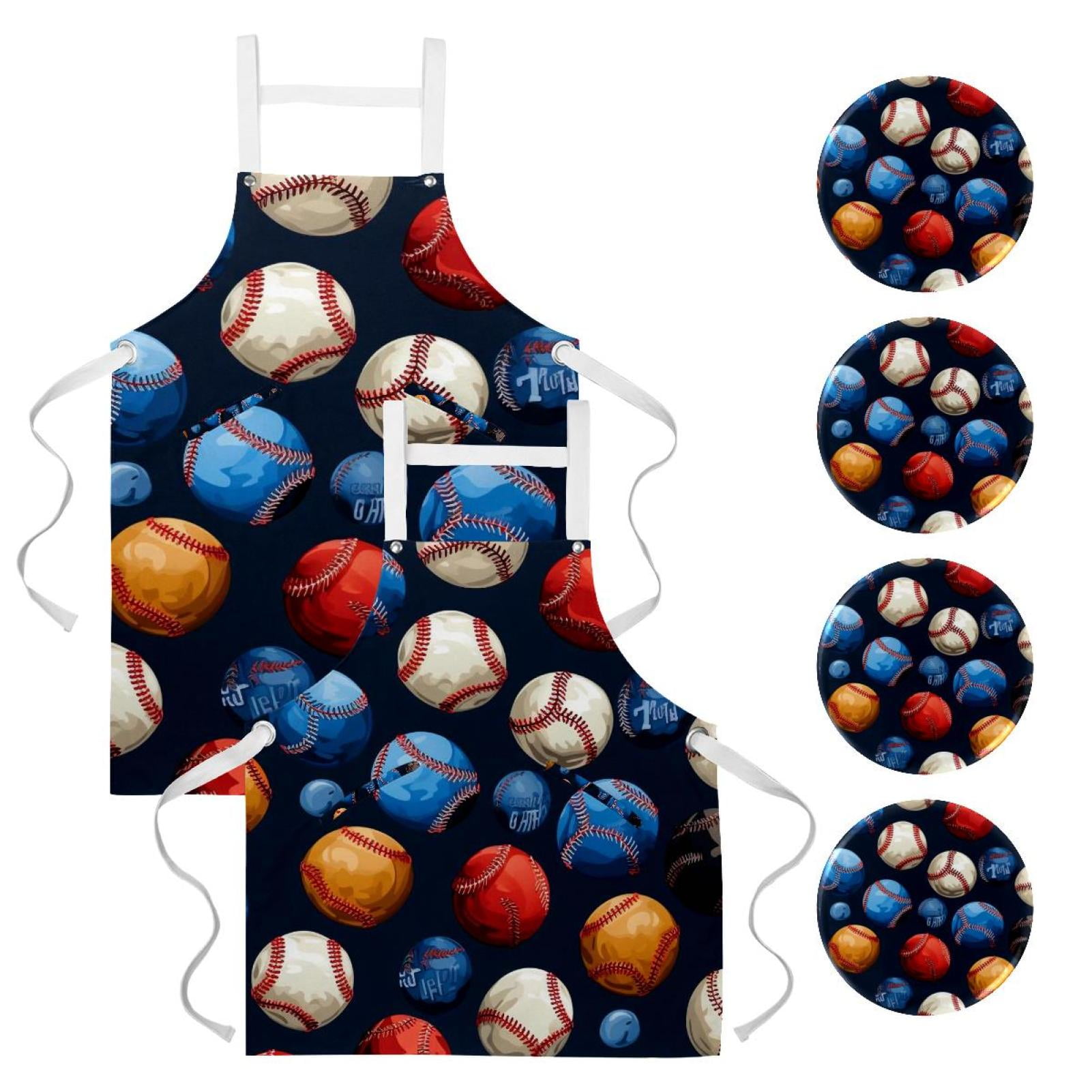 2 Pack Waterproof Apron with Pockets and Badge Button, Round Badges ...