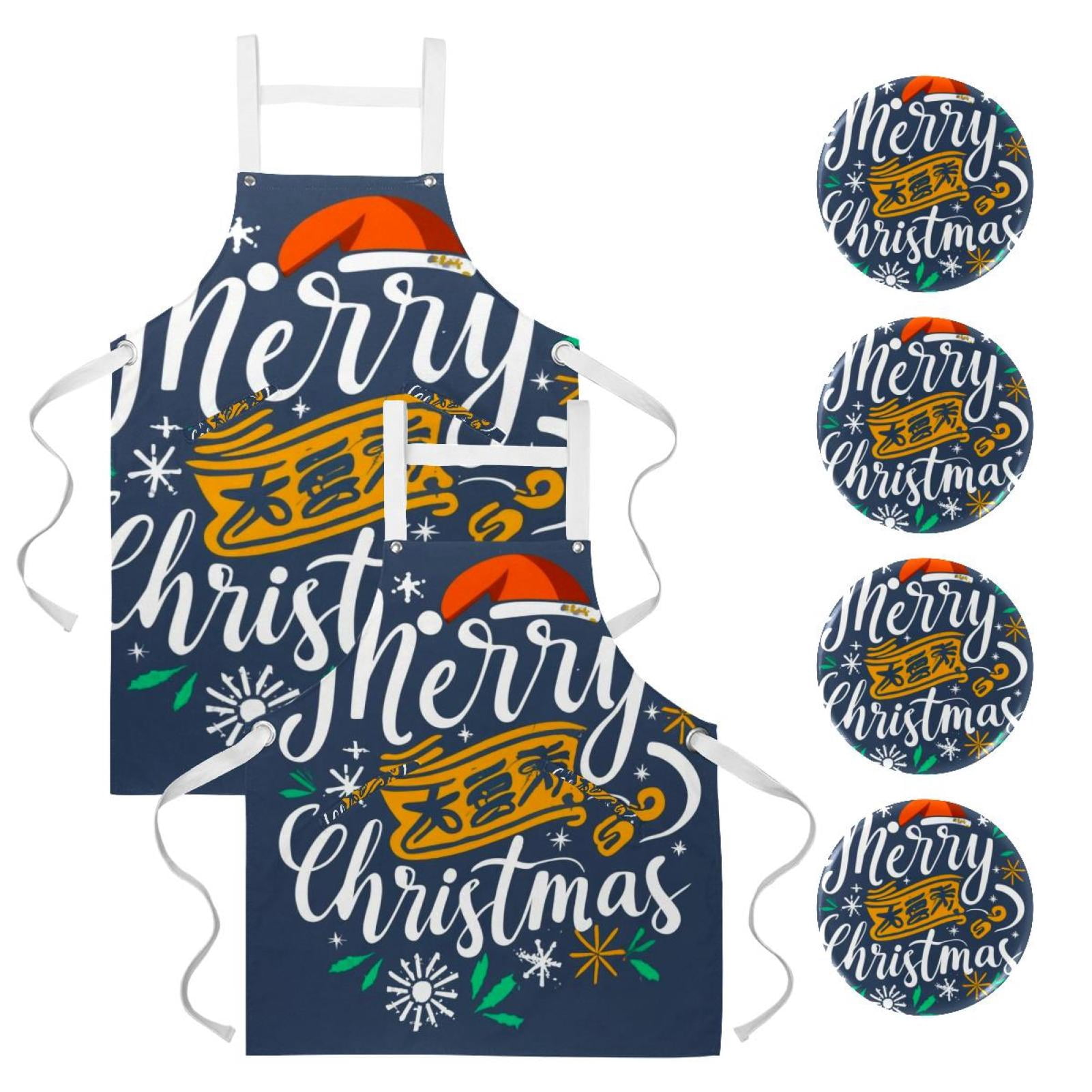 2 Pack Waterproof Aprons with Pockets and Badge Button - Walmart.com