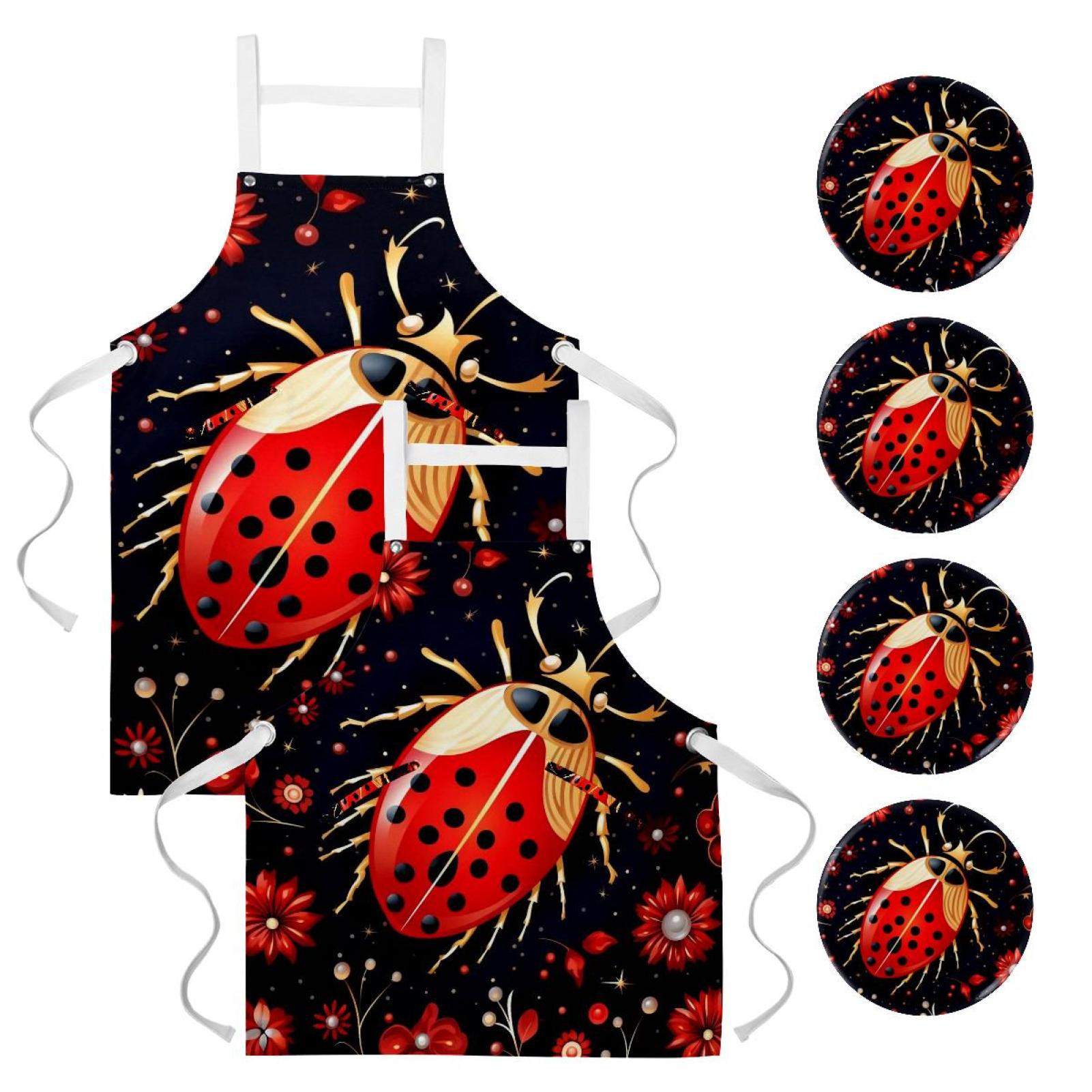 2 Pack Waterproof Aprons with Pockets and Badge Button - Walmart.com