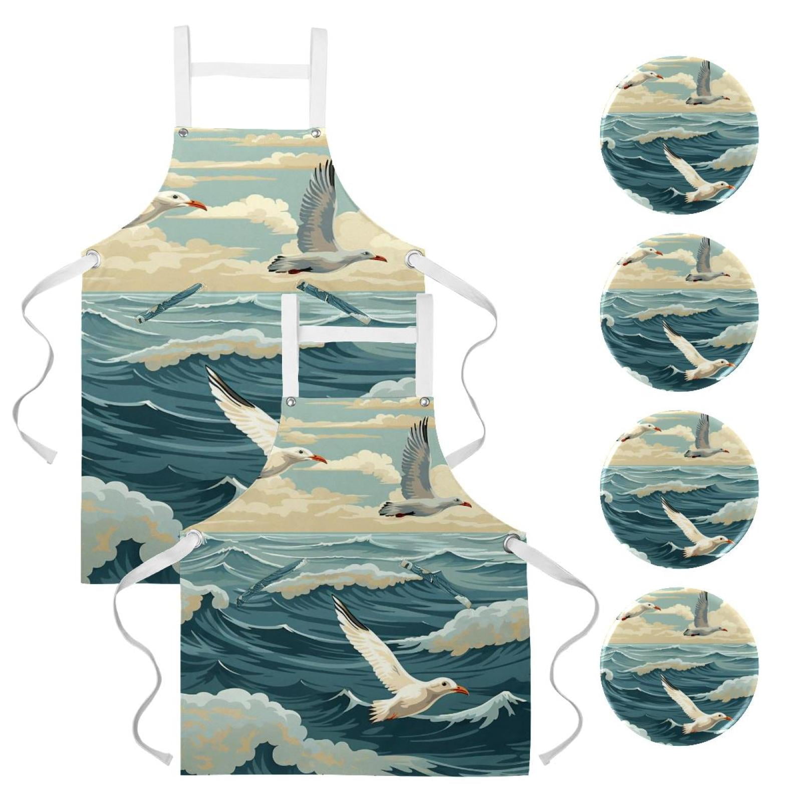 2 Pack Waterproof Aprons with Pockets and Badge Pins - Walmart.com