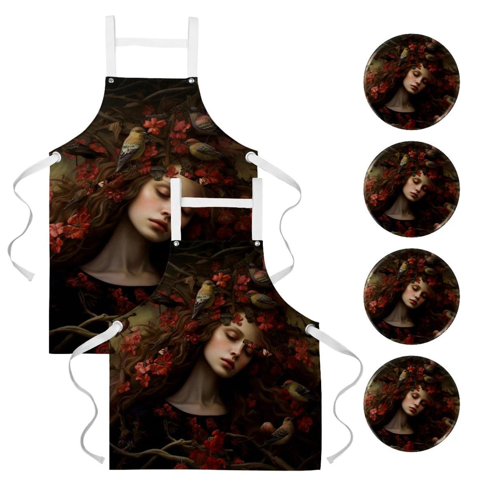 2 Pack Waterproof Art Apron with Pockets and Badge - Includes Button ...