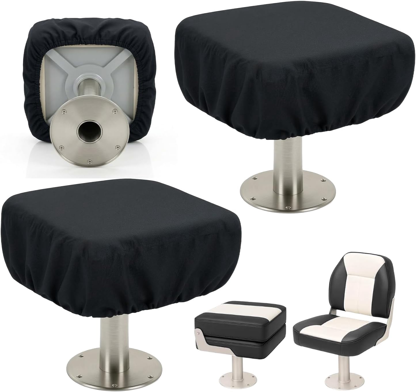 2-Pack Waterproof Boat Seat Covers for Folding Seats – Premium Pontoon ...