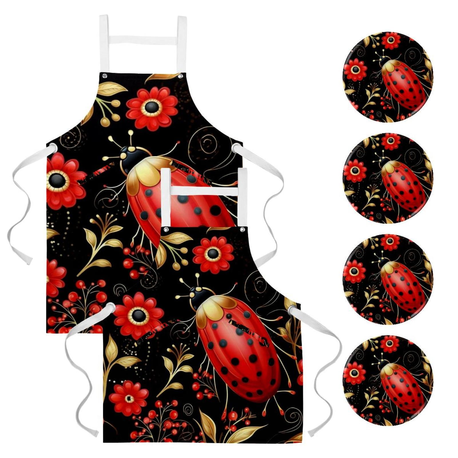 2 Pack Waterproof Button Kit with Pockets and Badge for Apron, Cooking ...