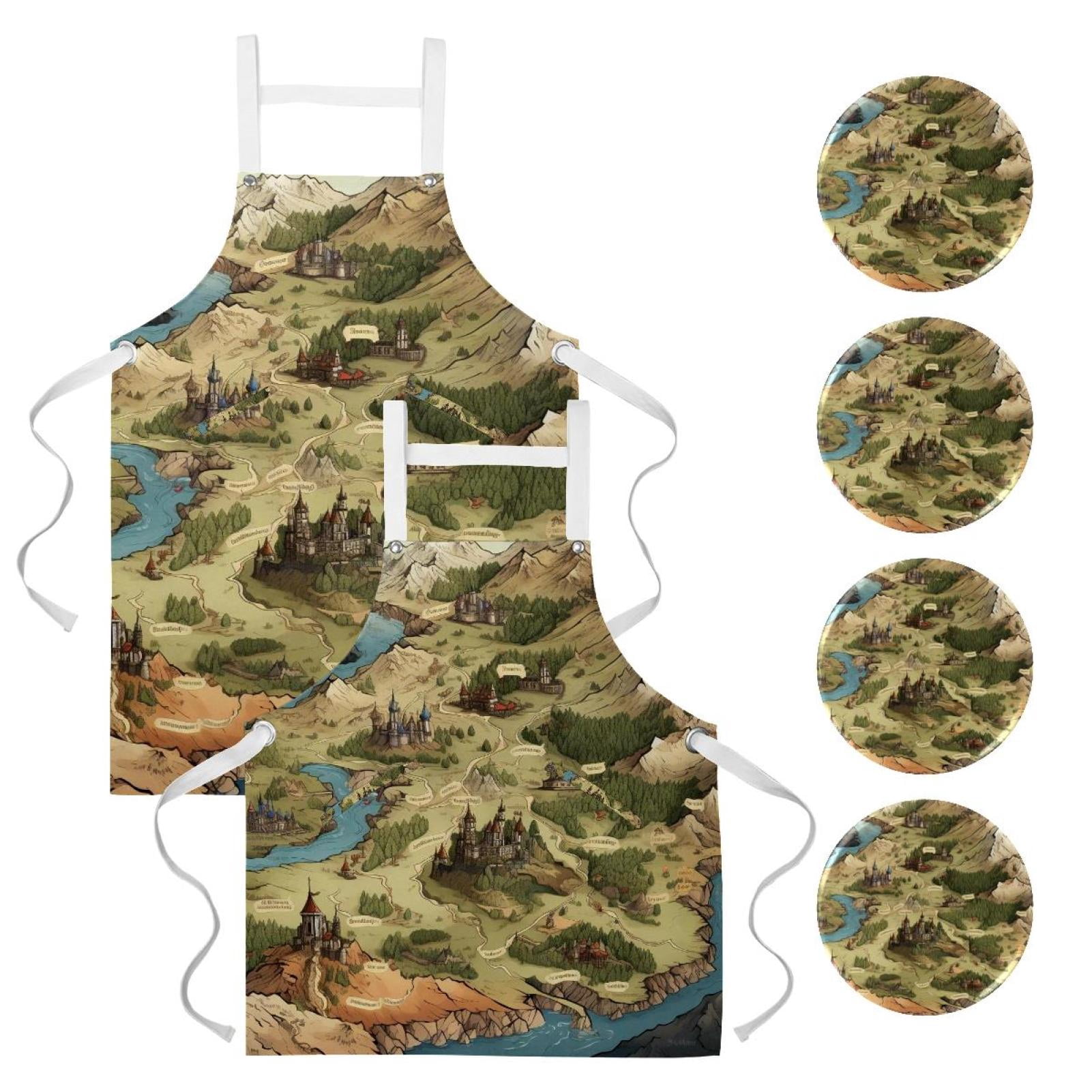 2 Pack Waterproof Button Kit with Pockets and Badge for Apron, Cooking ...