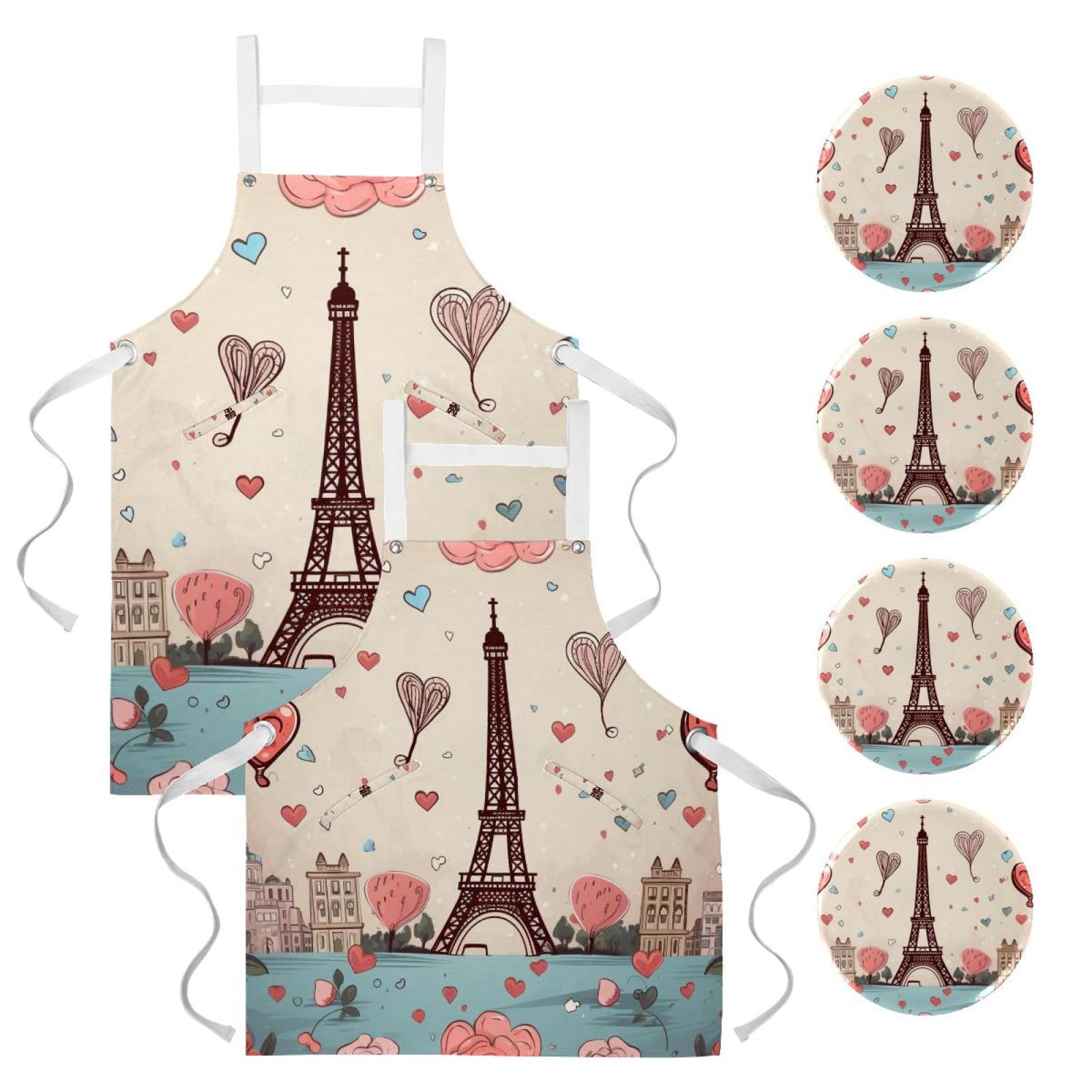 2 Pack Waterproof Button Kit with Pockets and Badge for Apron, Cooking ...