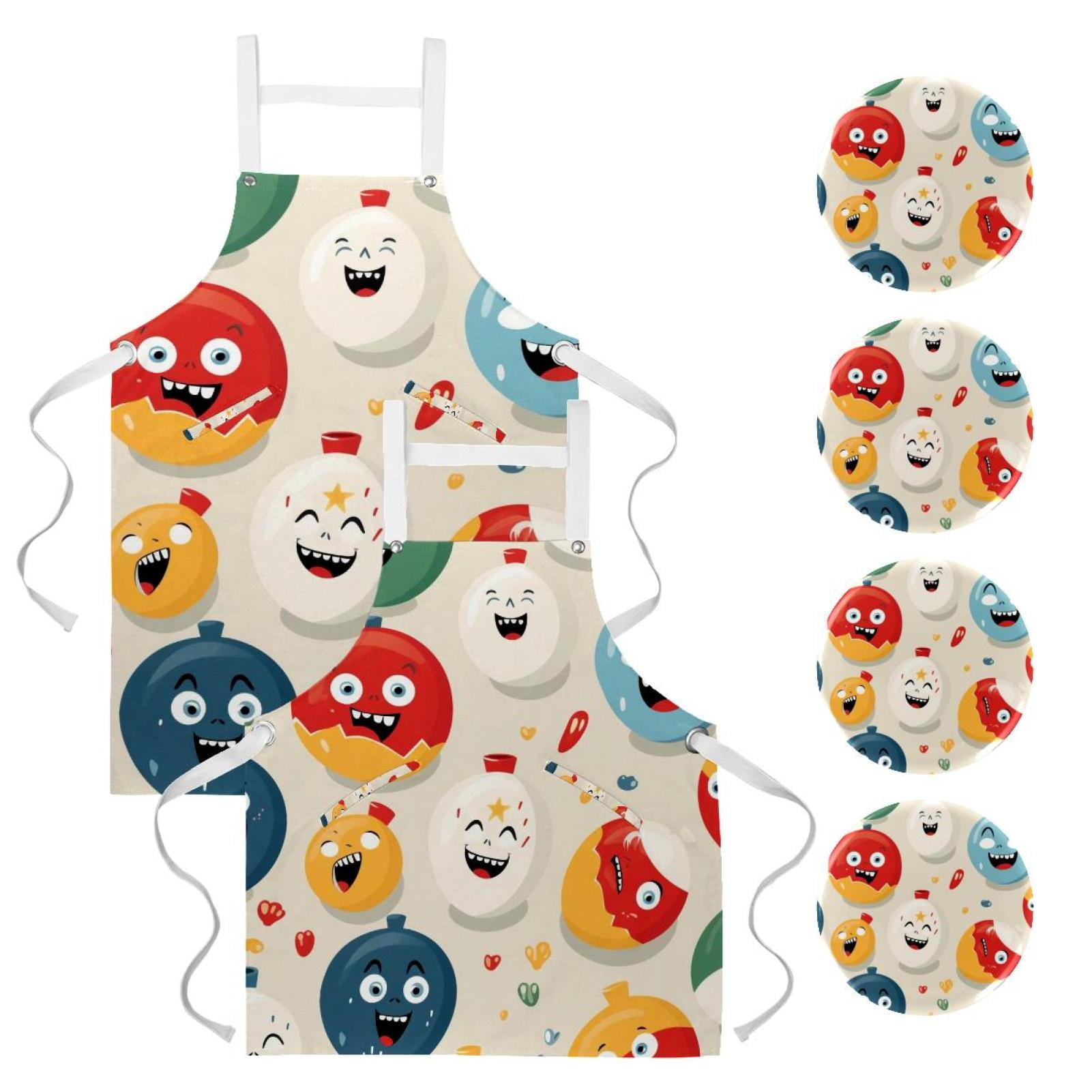 2 Pack Waterproof Button Kit with Pockets and Badge for Apron, Cooking ...