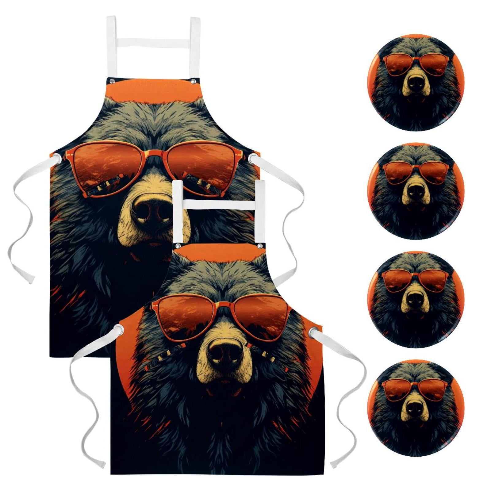 2 Pack Waterproof Button Sets with Pockets and Badge **Art Apron, Badge ...