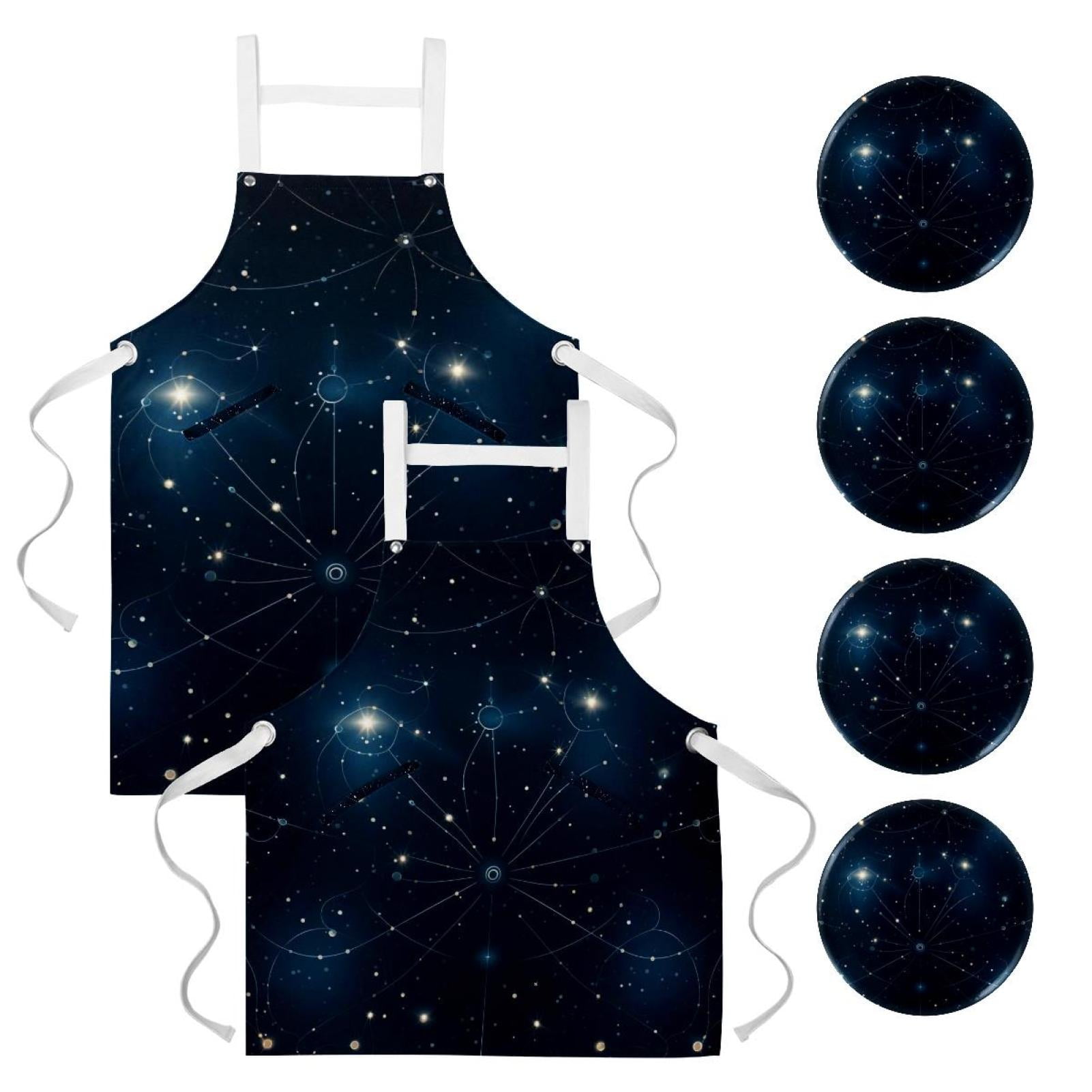 2 Pack Waterproof Button Sets with Pockets and Badge - Art Apron ...