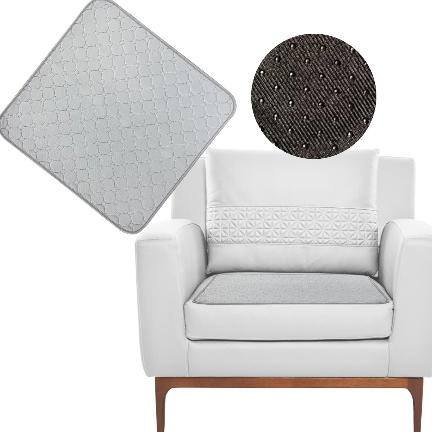 2 Pack Waterproof Chair Pads for Incontinence, Washable Seat Protector ...