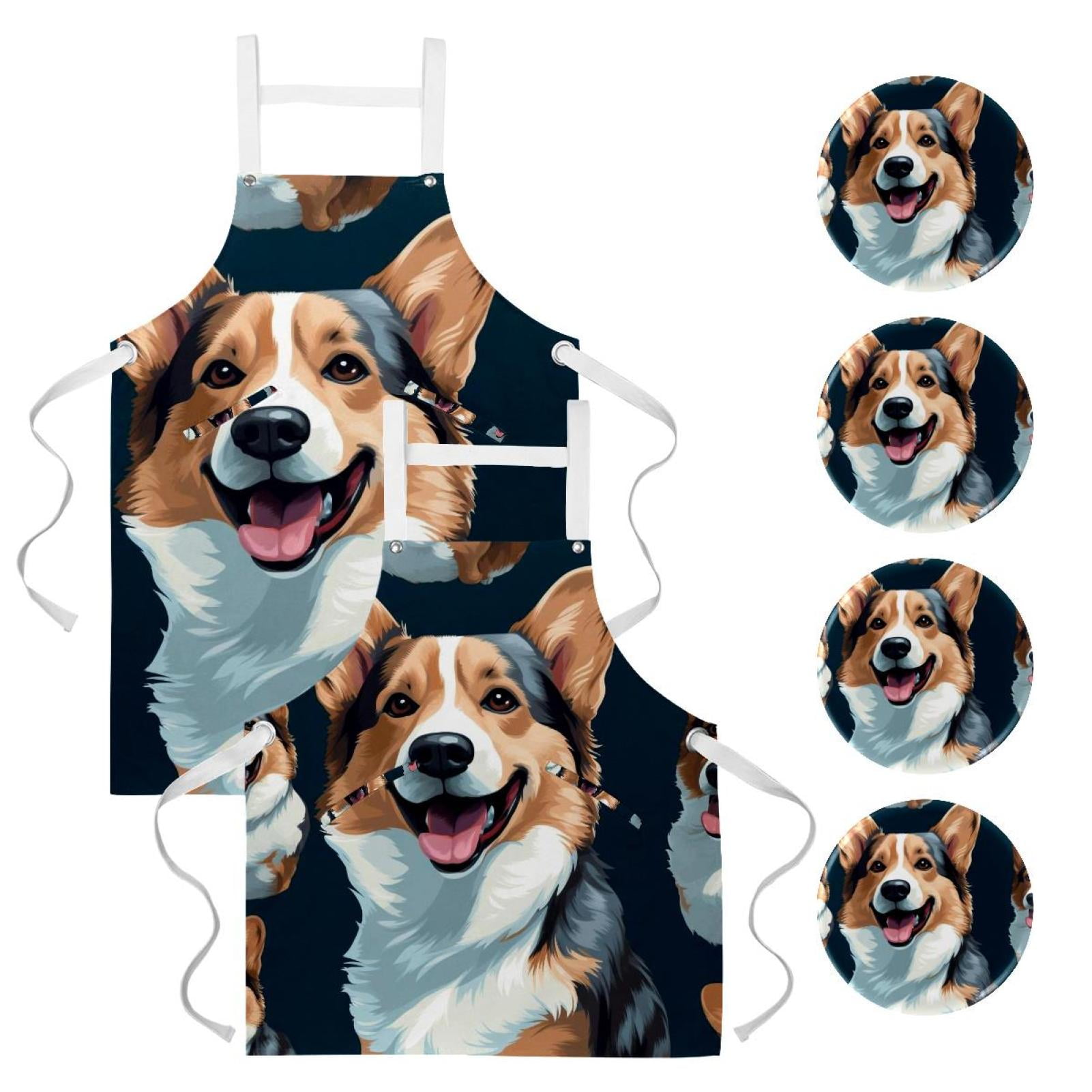 2 Pack Waterproof Chef Apron with Pockets and Badge Pins - Walmart.com