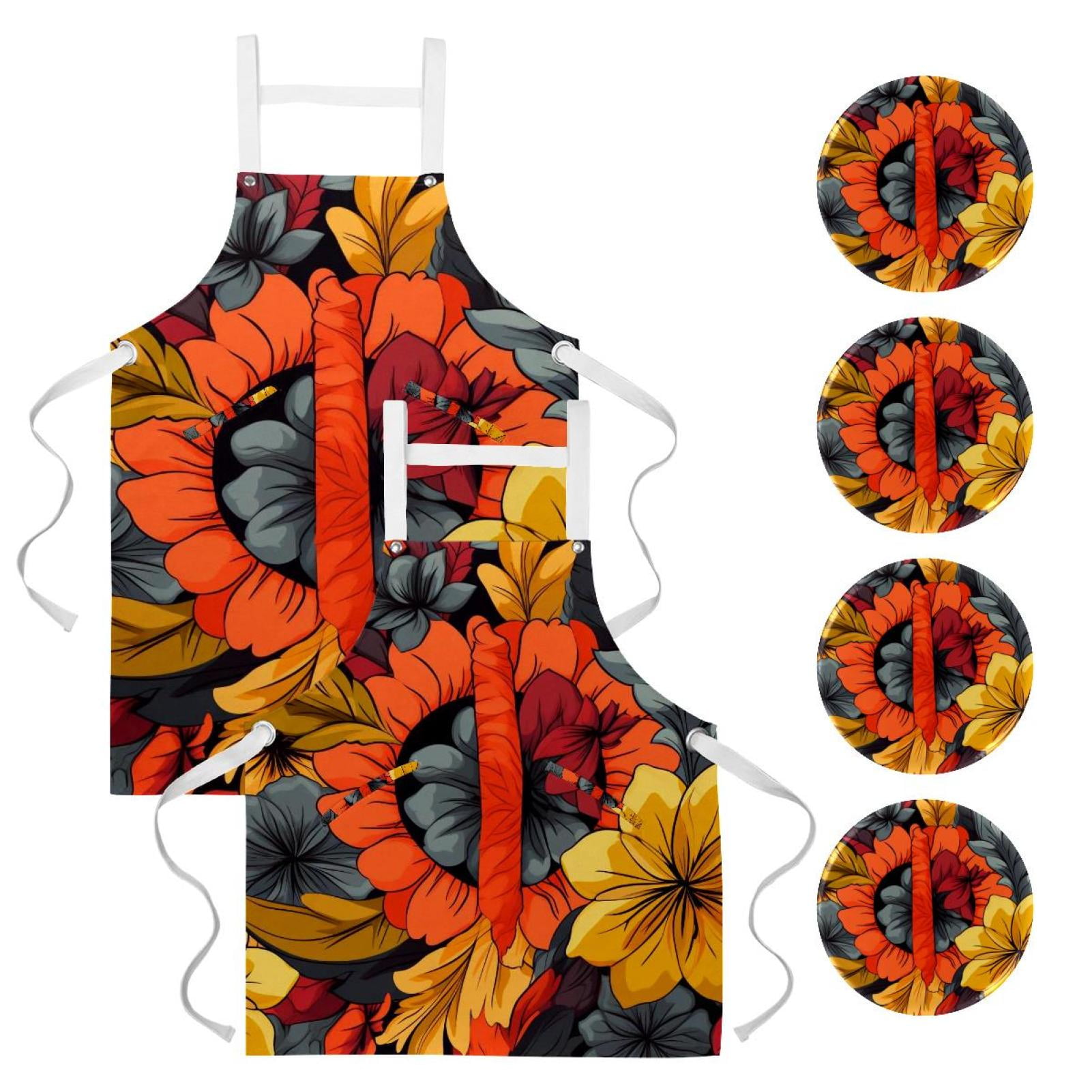 2 Pack Waterproof Chef Apron with Pockets and Badge Set - Cooking Apron ...