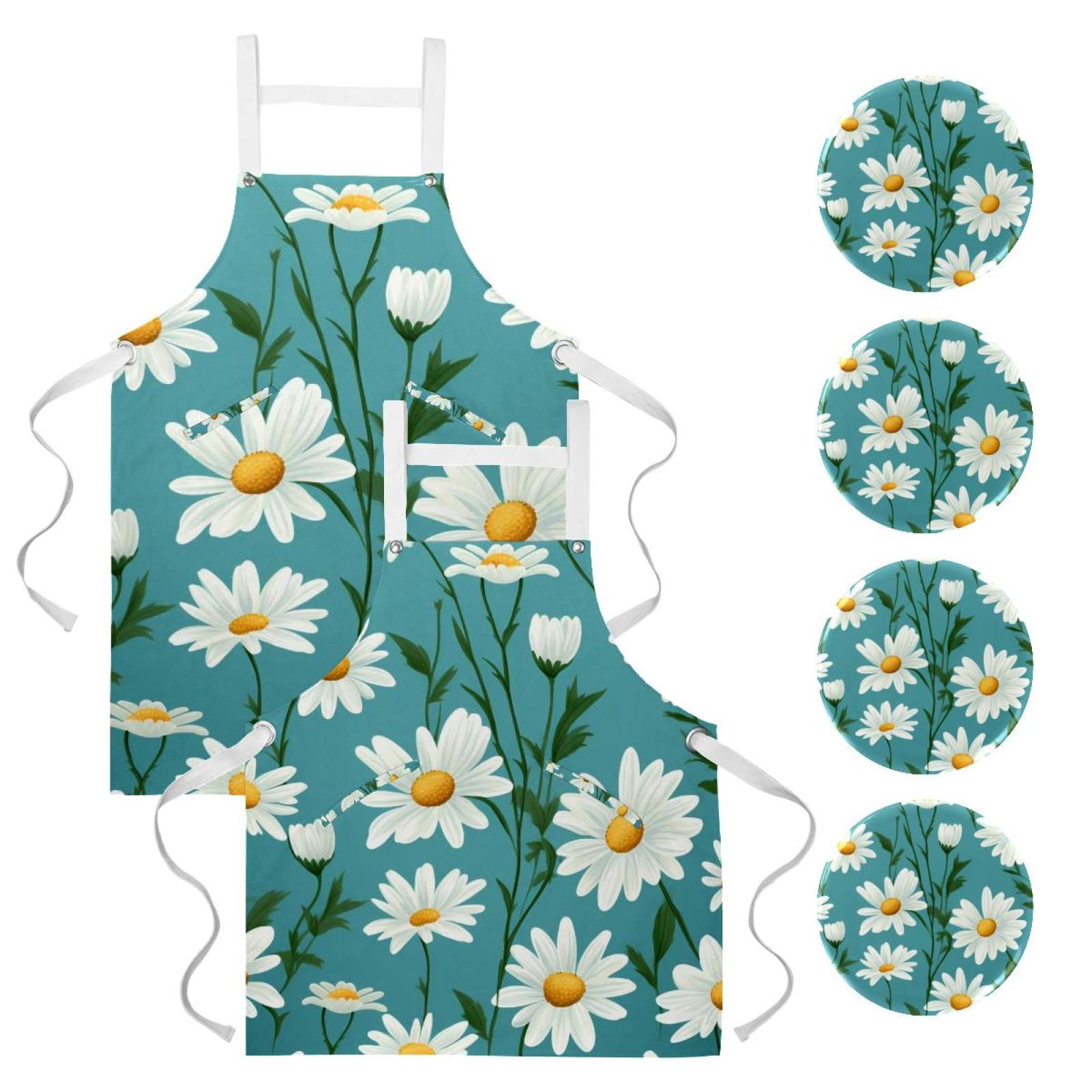 2 Pack Waterproof Chef Apron with Pockets and Badge Set - Cooking Apron ...