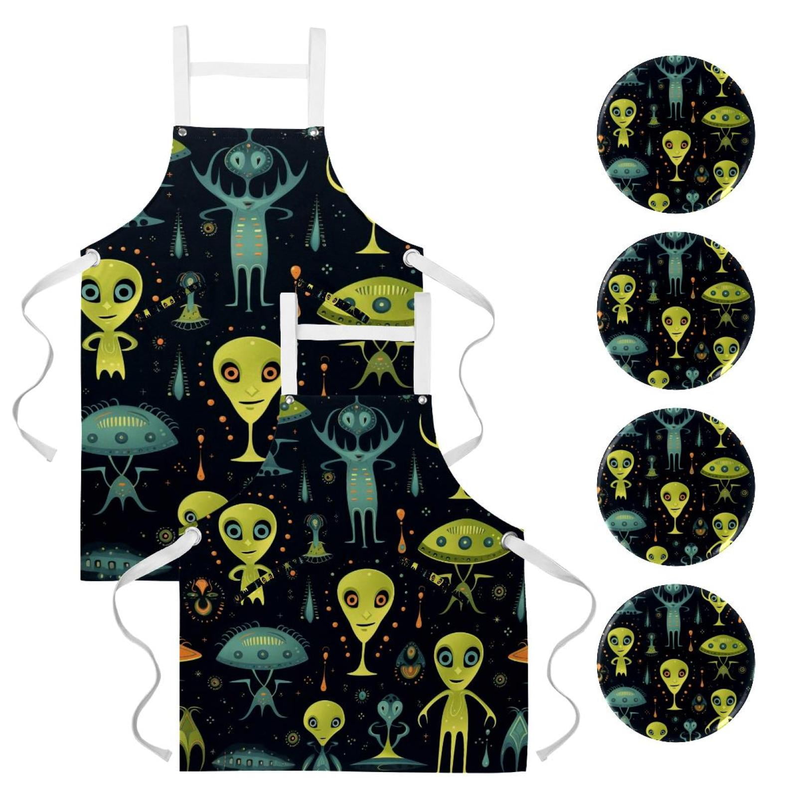 2 Pack Waterproof Chef Apron with Pockets and Badge Set - Cooking Apron ...