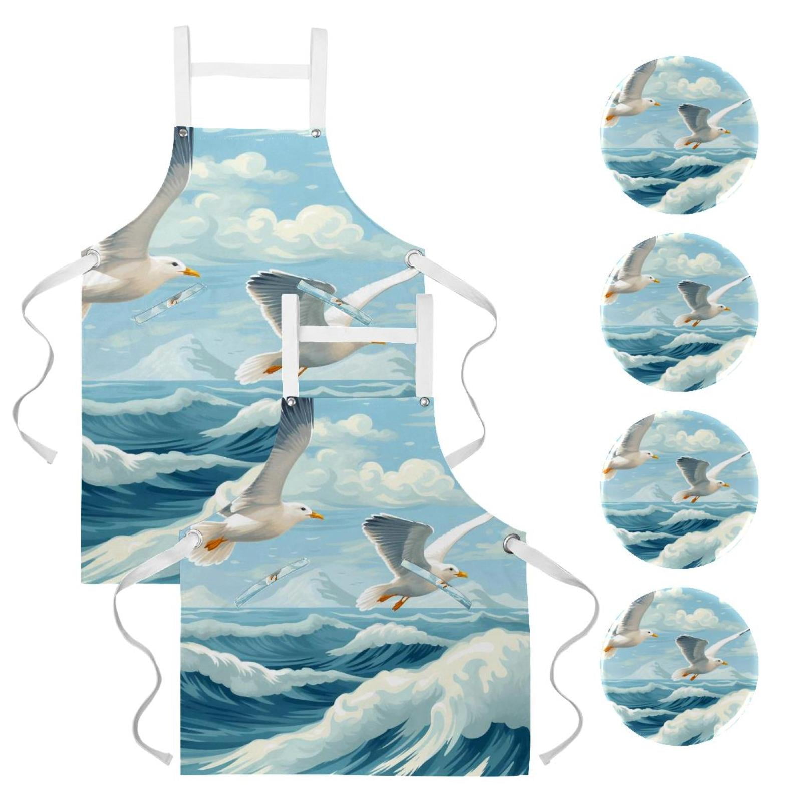 2 Pack Waterproof Circle Pins with Pockets and Badge Pin for Chef Apron ...