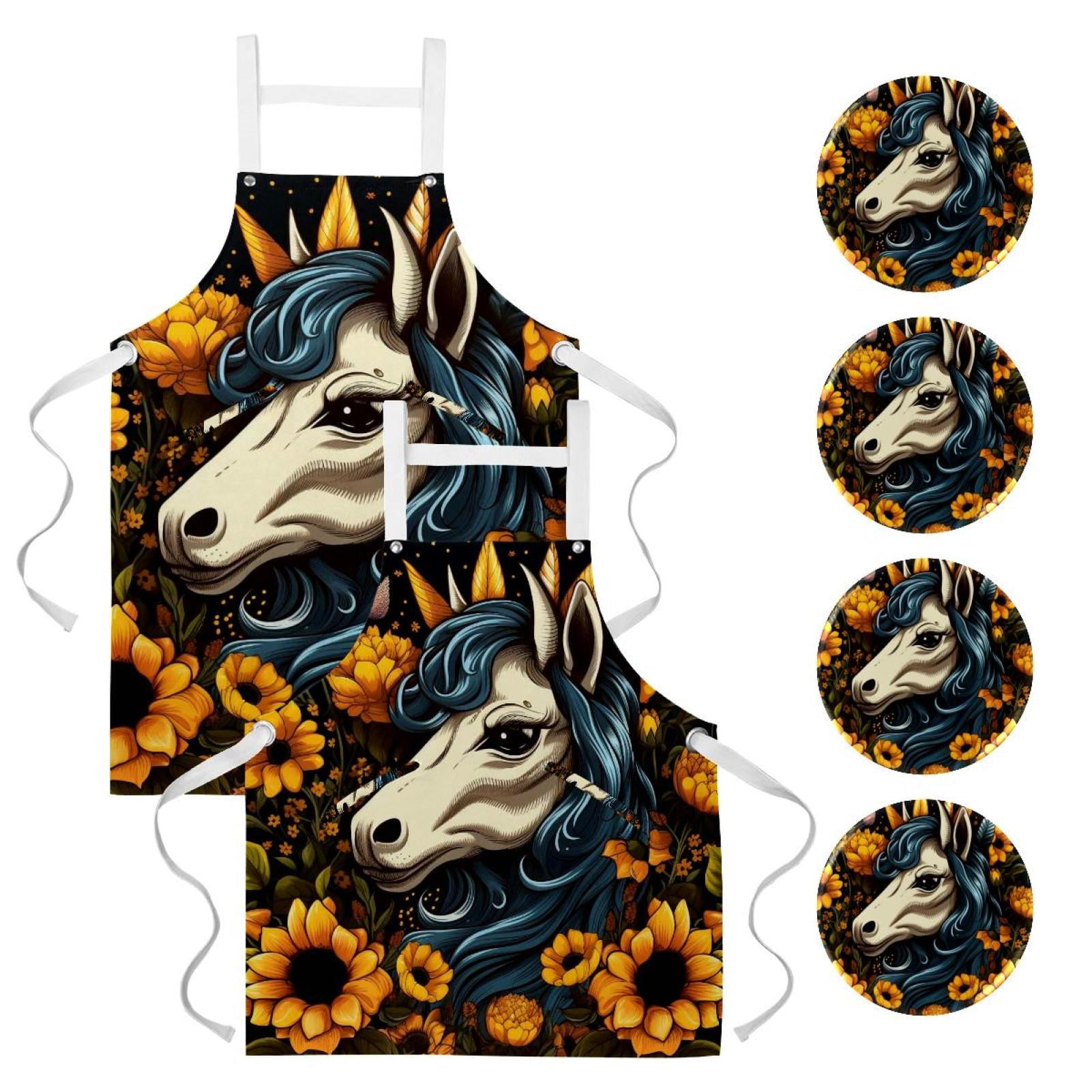 2 Pack Waterproof Cooking Apron with Pockets and Badge - Photo Buttons ...