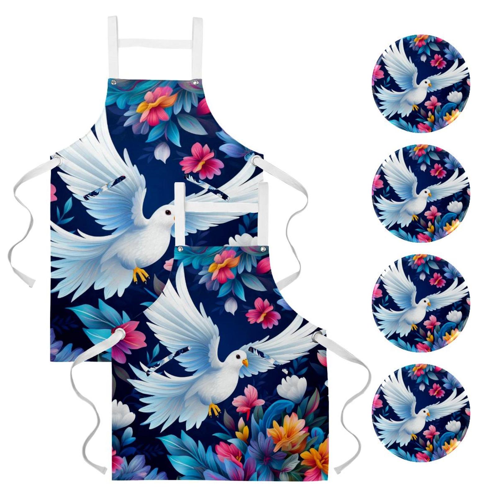 2 Pack Waterproof Cooking Apron with Pockets and Badge - Photo Buttons ...