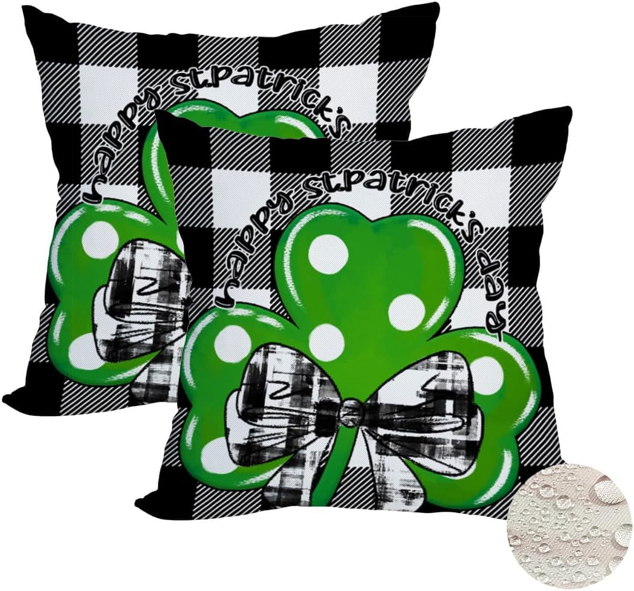 2 Pack Waterproof Happy St Patrick’s Day Pillow Covers 16x16 Inch Lucky ...